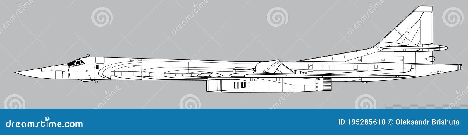 Tupolev Tu-160. Vector Drawing of Strategic Bomber. Stock Vector ...