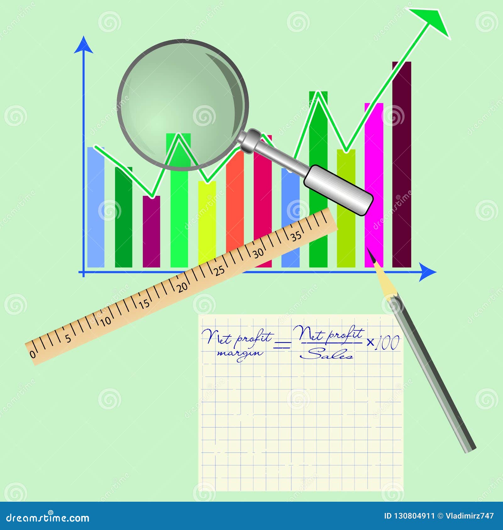 Conceptual Drawing of Business Analysis Stock Vector - Illustration of ...