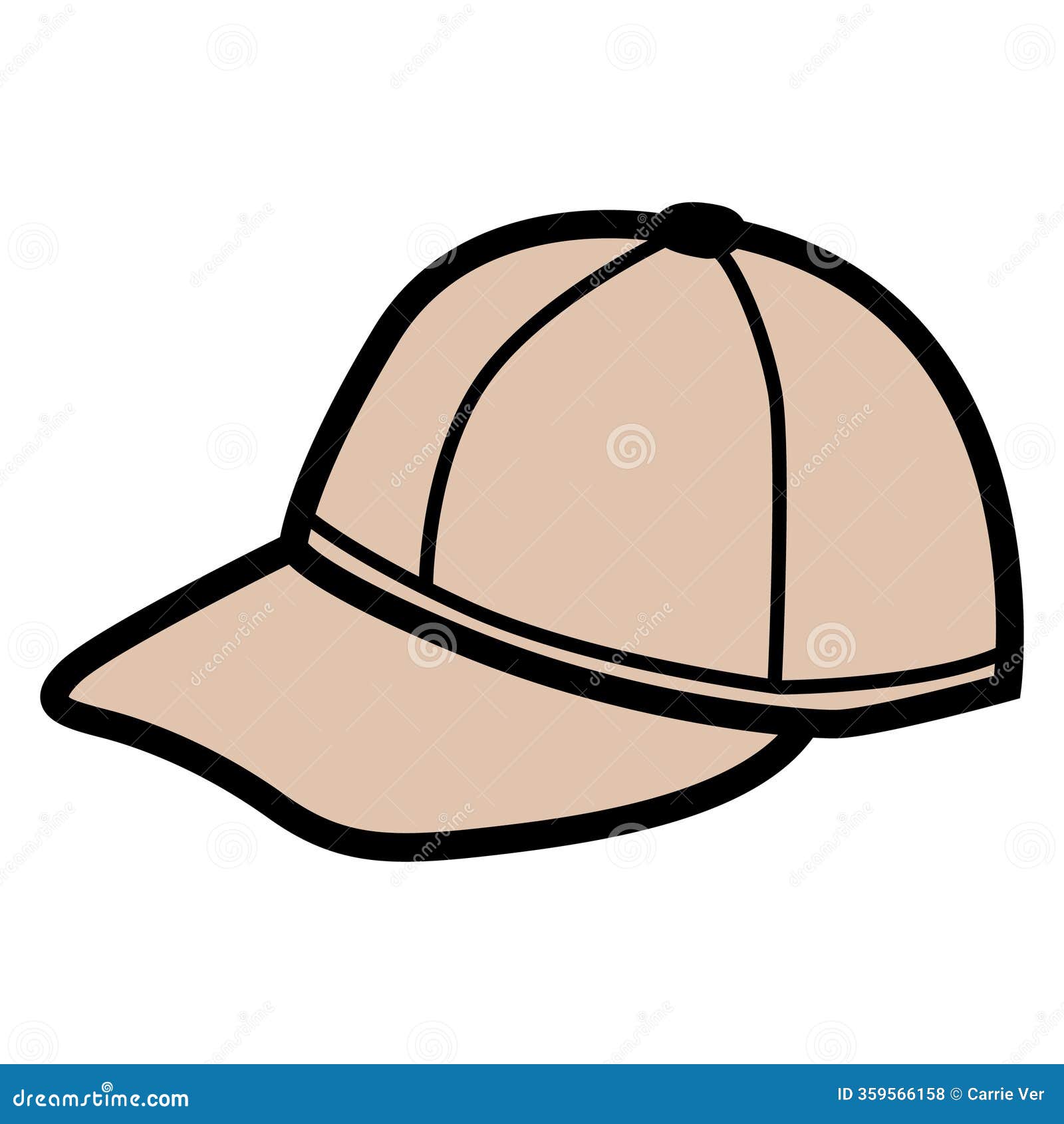A Vector Drawing of a Stylish Beige Cap Stock Illustration ...