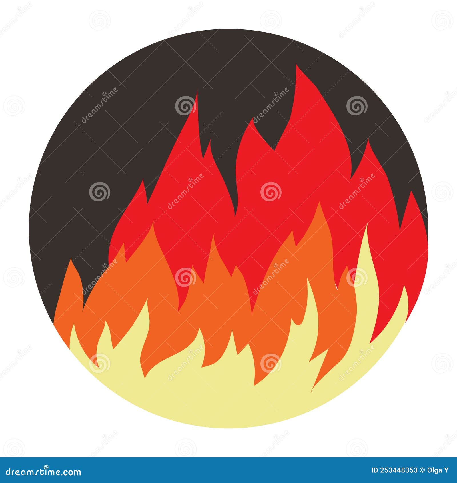 Vector Drawing of a Stylized Flame in a Circle. Stock Vector ...