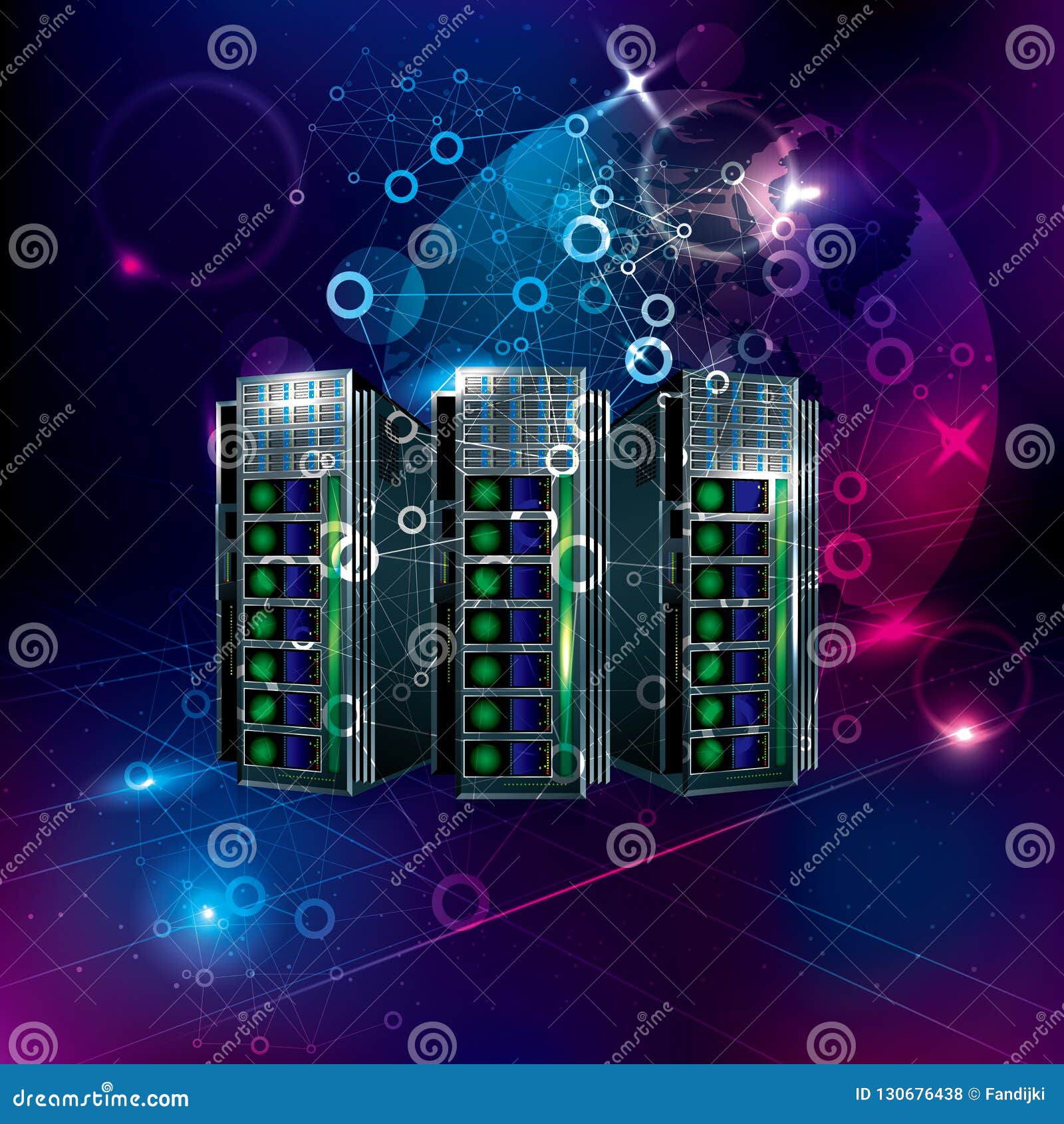 Vector Drawing Super Computer. Stock Vector - Illustration of room ...