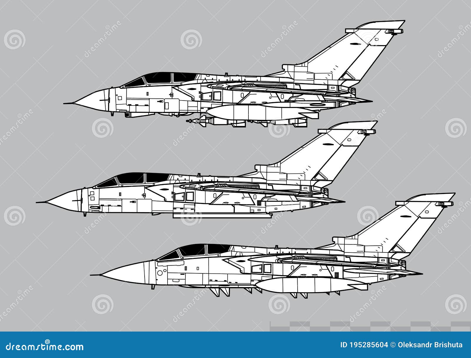 Panavia Tornado F3, Tornado ADV. Vector Drawing Of Interceptor Aircraft ...
