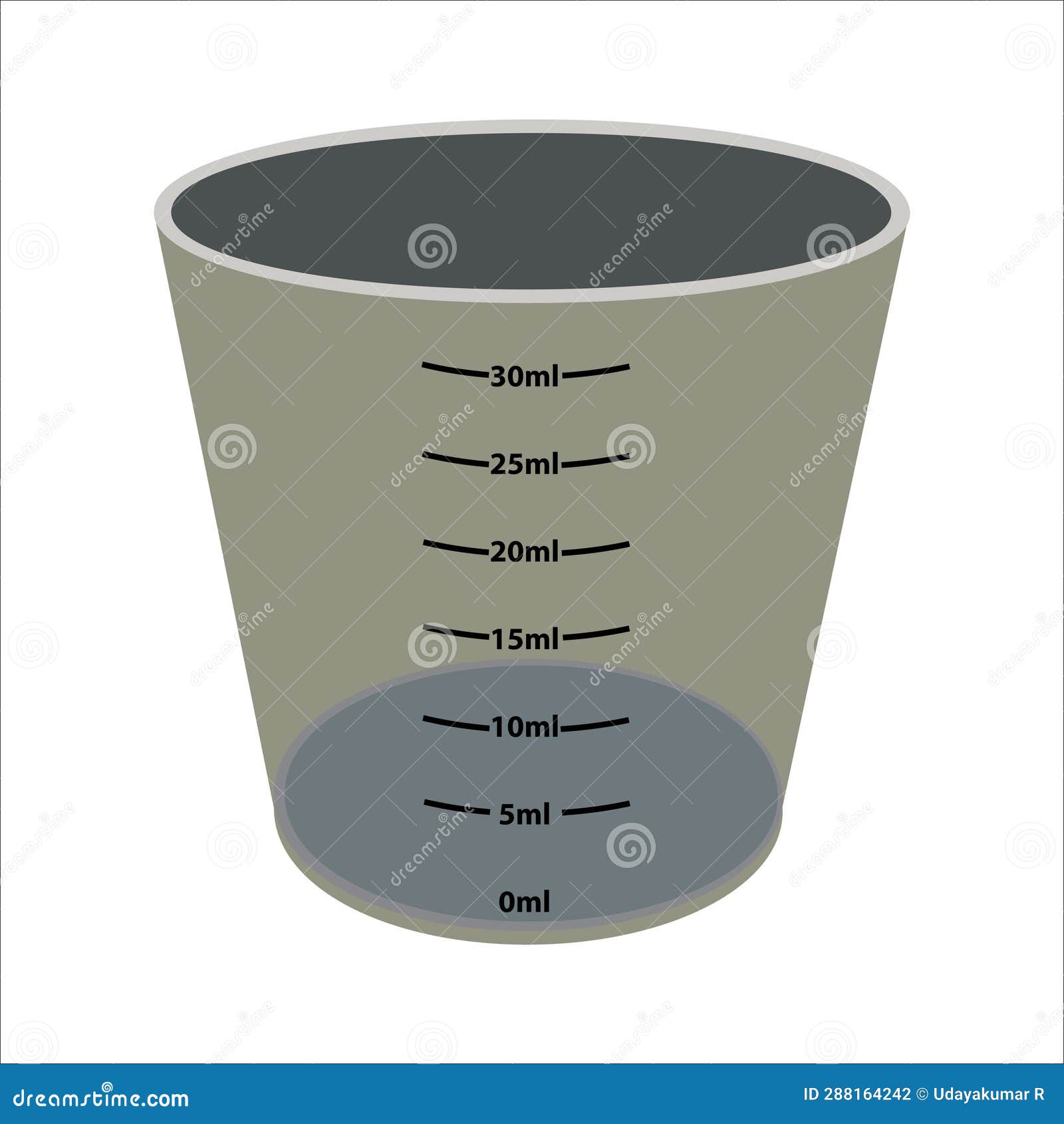 A Vector Drawing of a Thirty Milliliter Measuring Cup Showcases the ...
