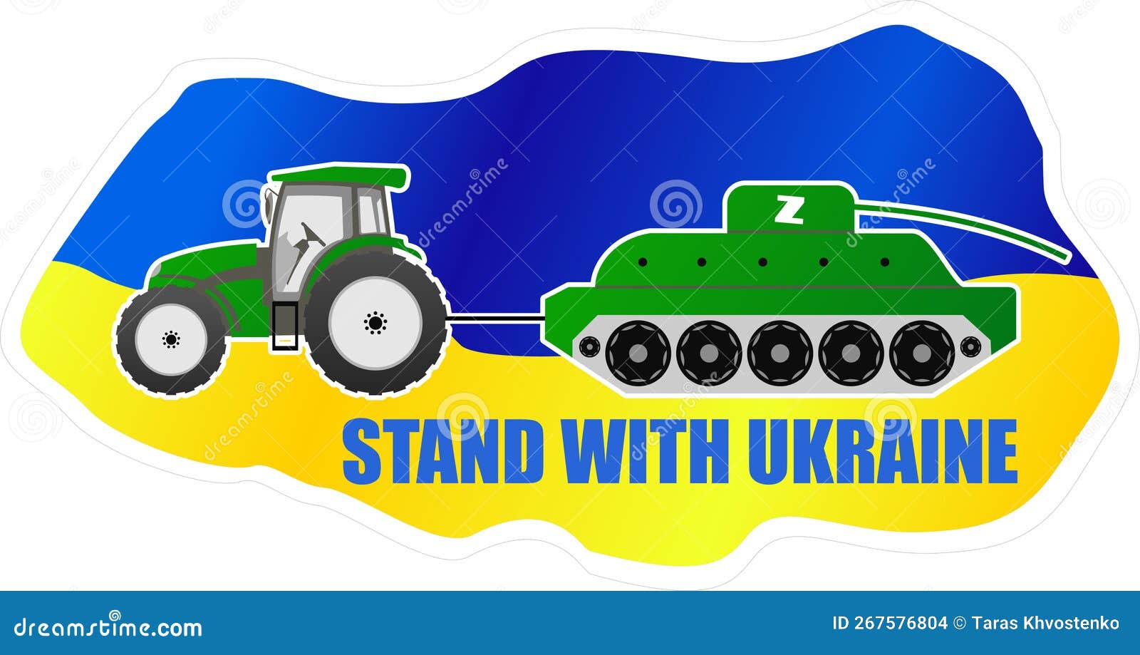 Tractor Pulling Trailer With Hay Banner Cartoon Vector | CartoonDealer ...