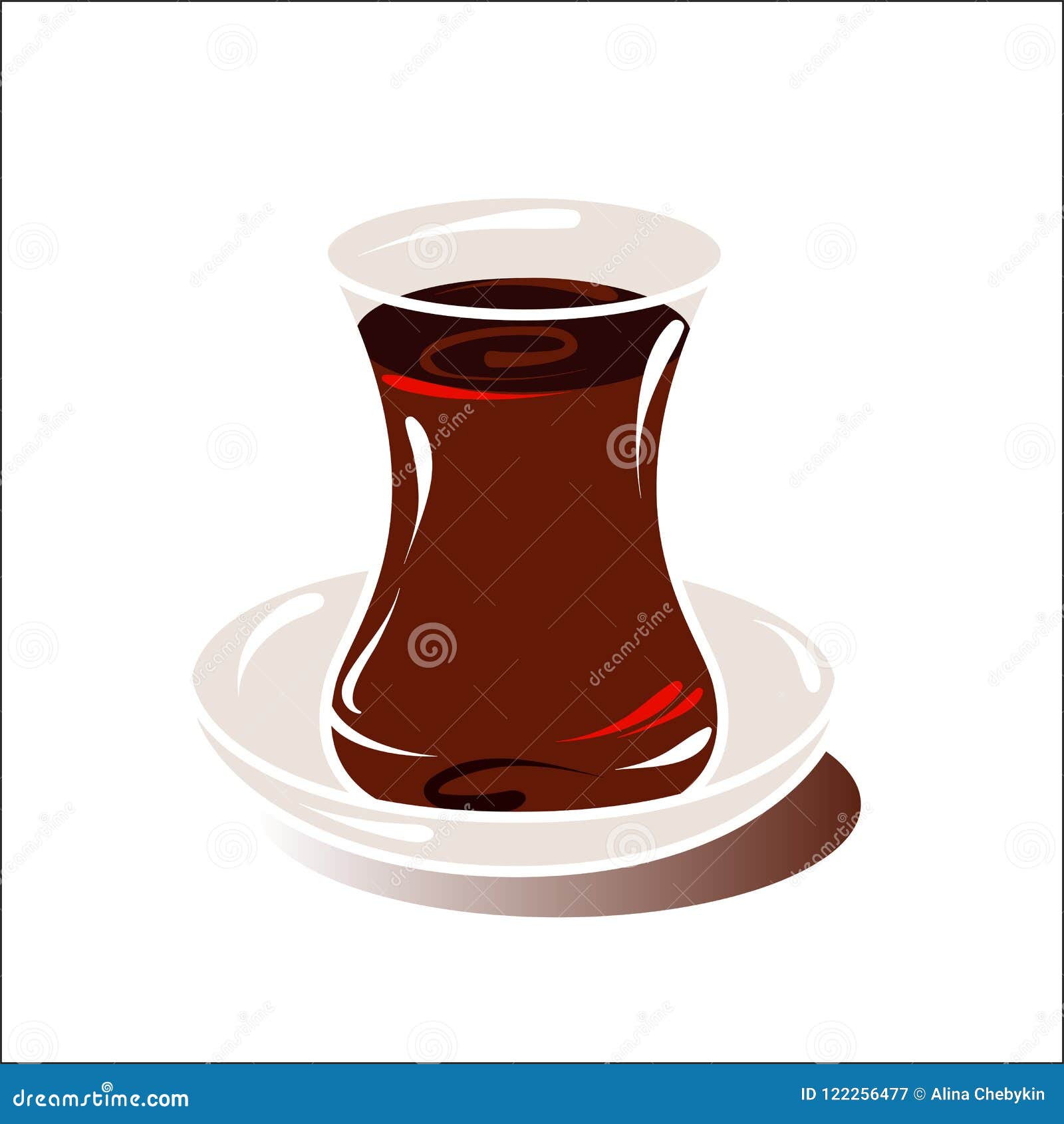 Turkish Cup with Tea on a Saucer Stock Vector - Illustration of blank ...
