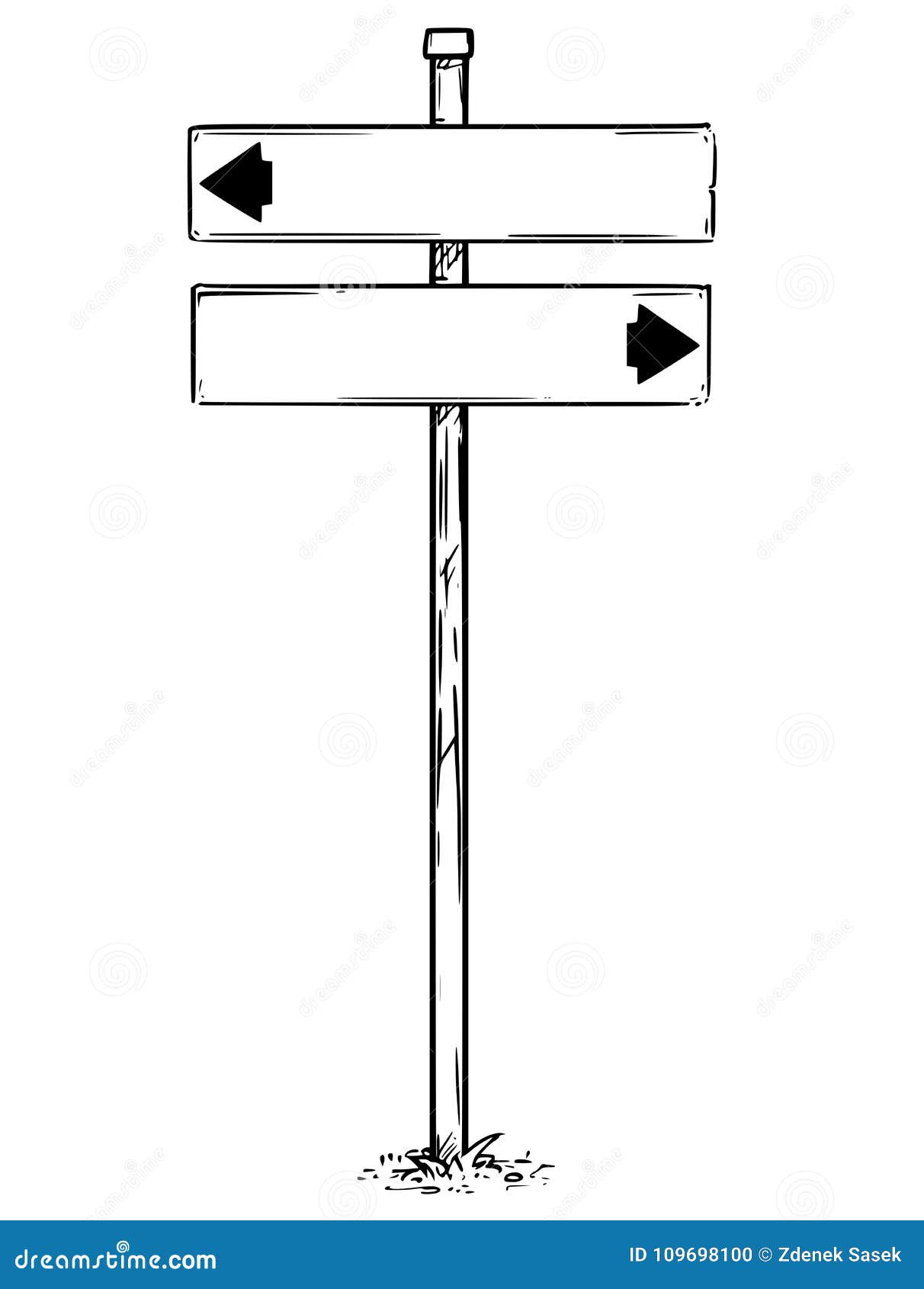 Drawing of Arrow Empty Blank Traffic Sign Stock Vector - Illustration ...