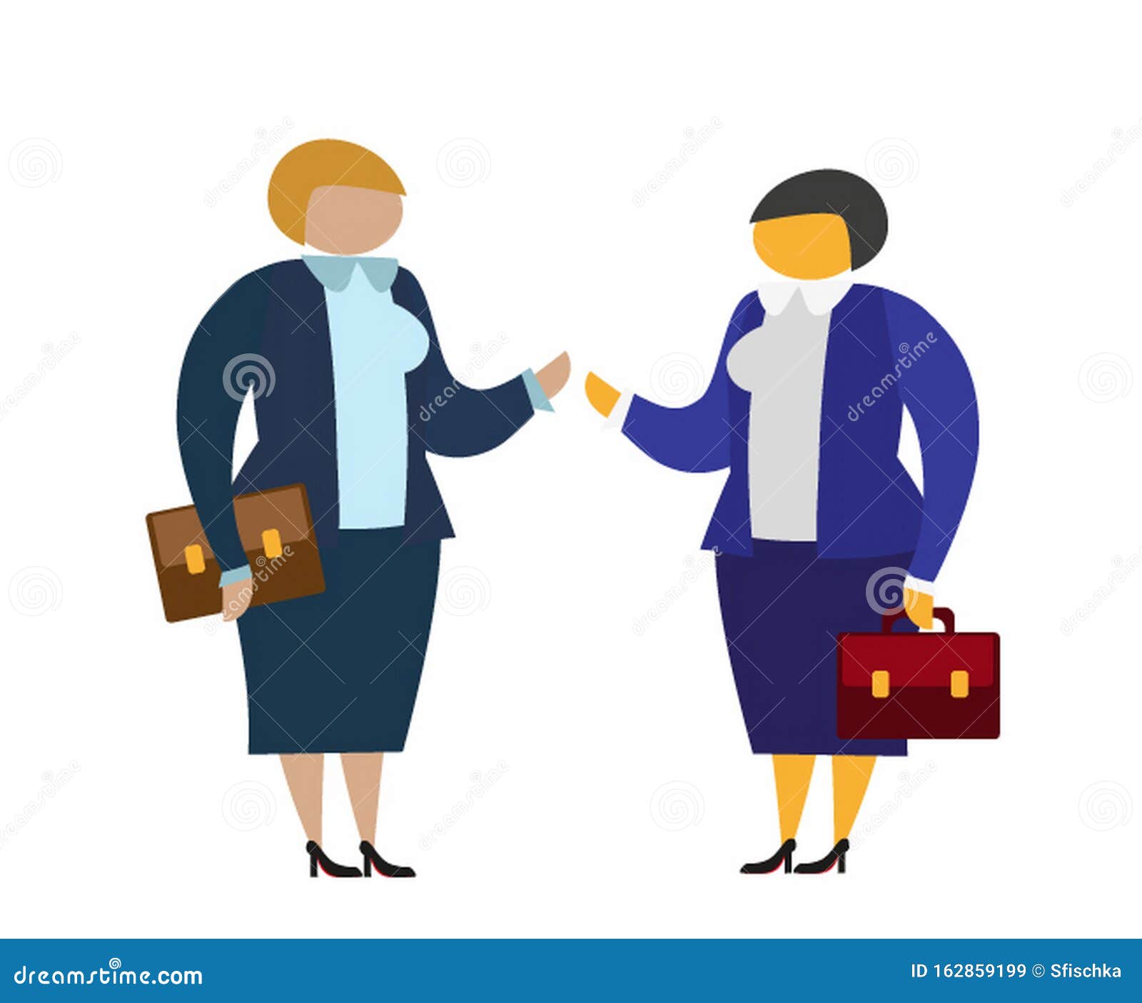 Two women talking stock vector. Illustration of business - 162859199