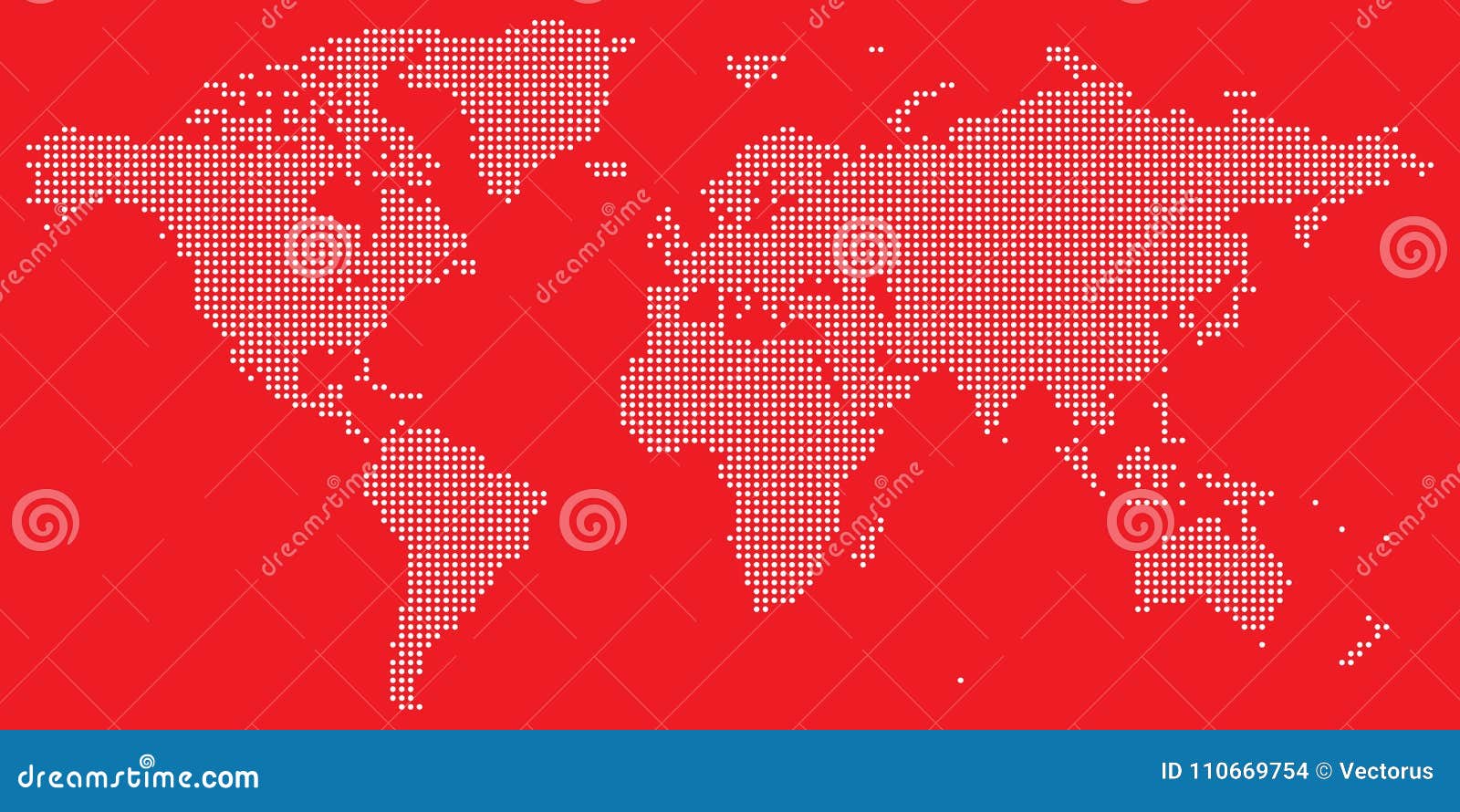 White on Red Dotted World Map Vector Stock Vector - Illustration of ...