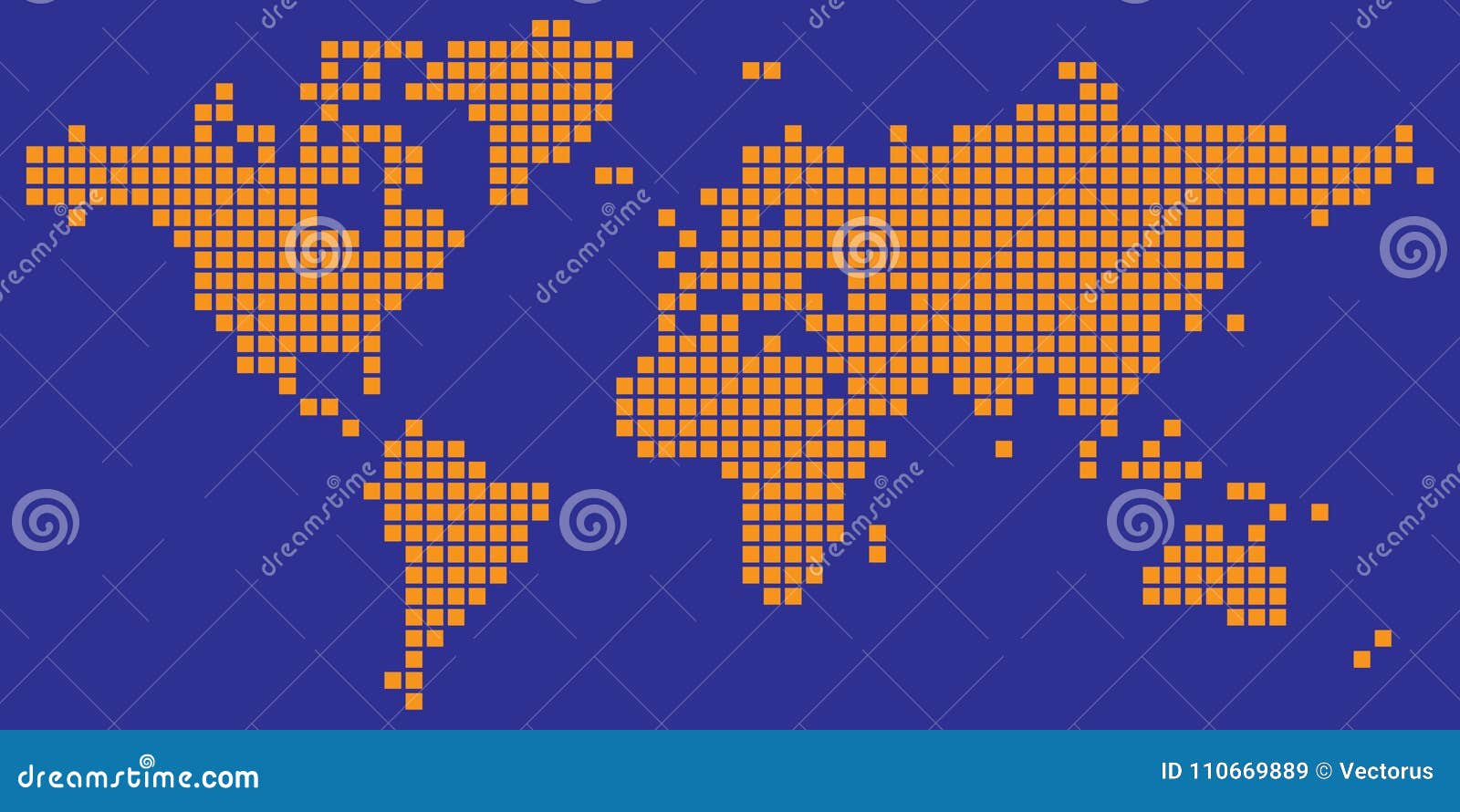 World Map Vector with Orange and Narrow Square Dotted Stock Vector ...
