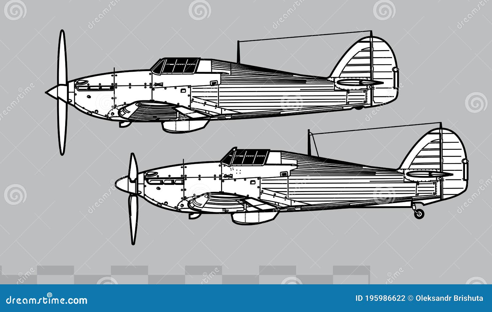 Hawker Hurricane. Vector Drawing of World War 2 Fighter. Stock Vector ...