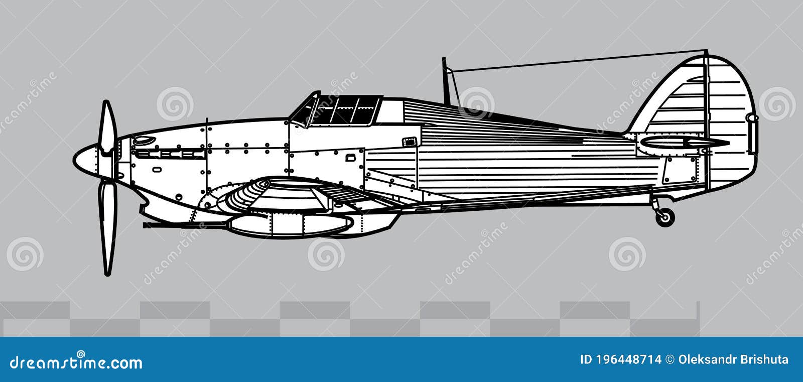 Hawker Hurricane. Vector Drawing of World War 2 Fighter. Stock Vector ...