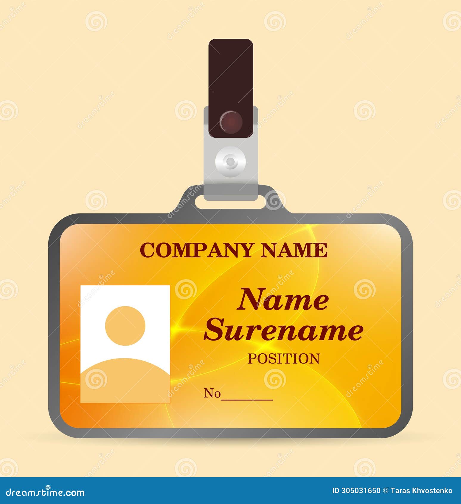 Badge Pass Id Card In Flat Style Vector Illustration | CartoonDealer ...