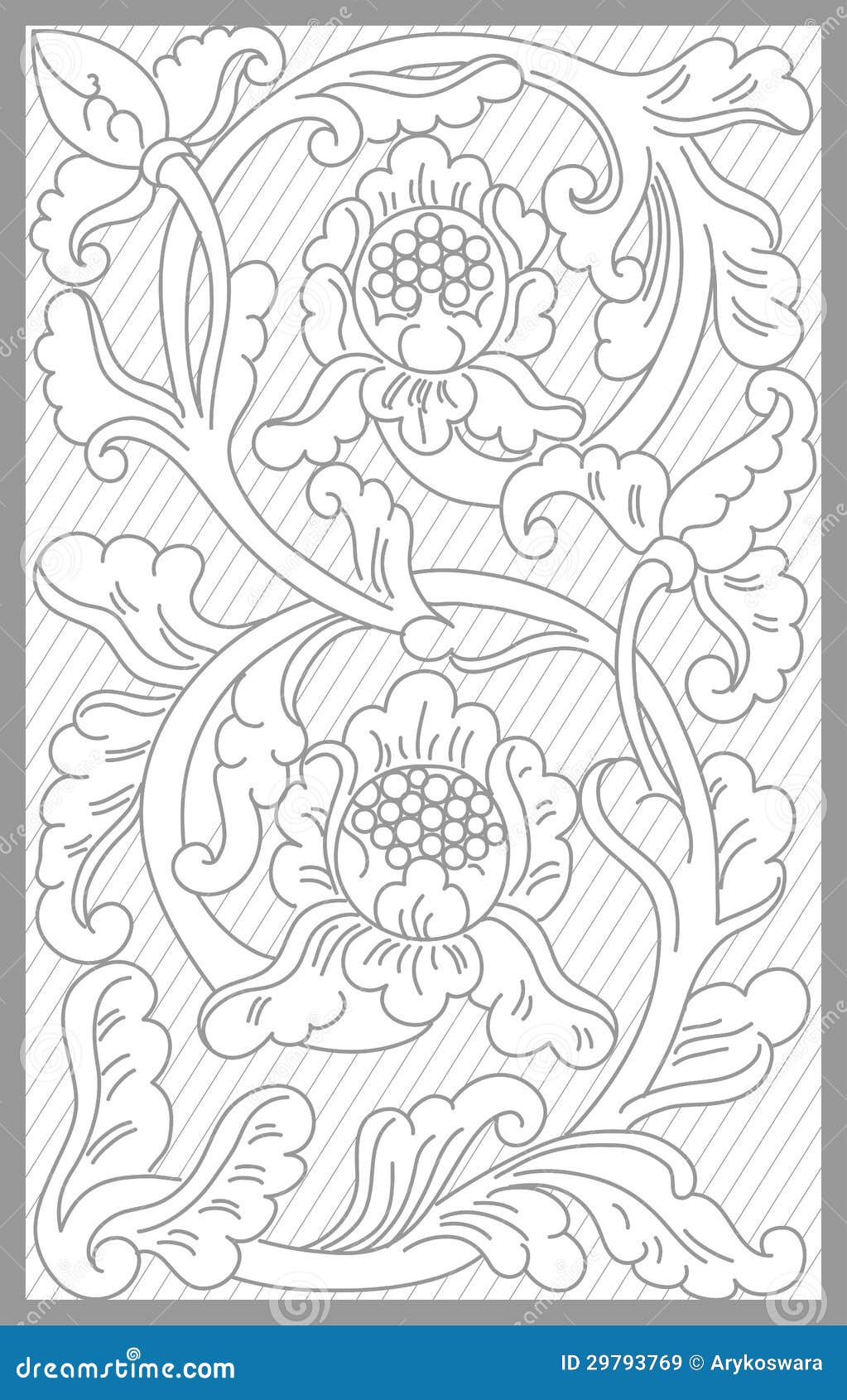 Yogya Floral Set stock vector. Illustration of motif - 29793769