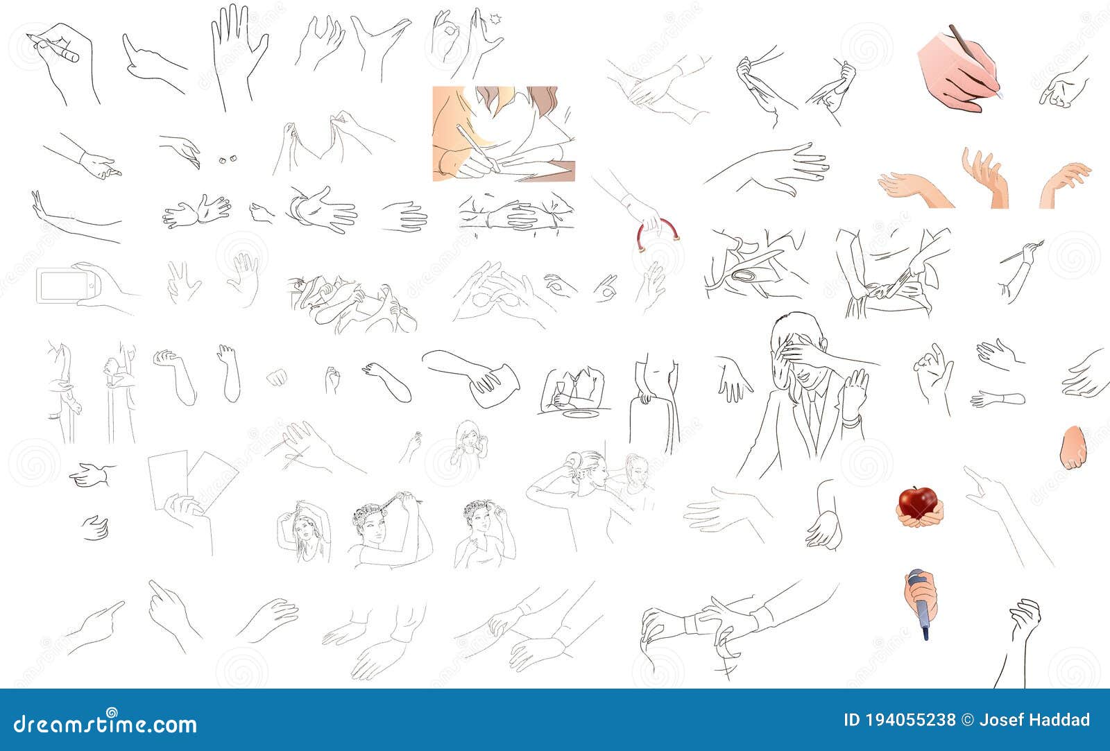 Hand movements - vector stock vector. Illustration of vector - 194055238