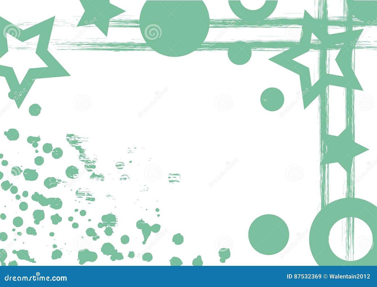 Vector Drawn Background with Frame, Border. Grunge Template with Splash ...