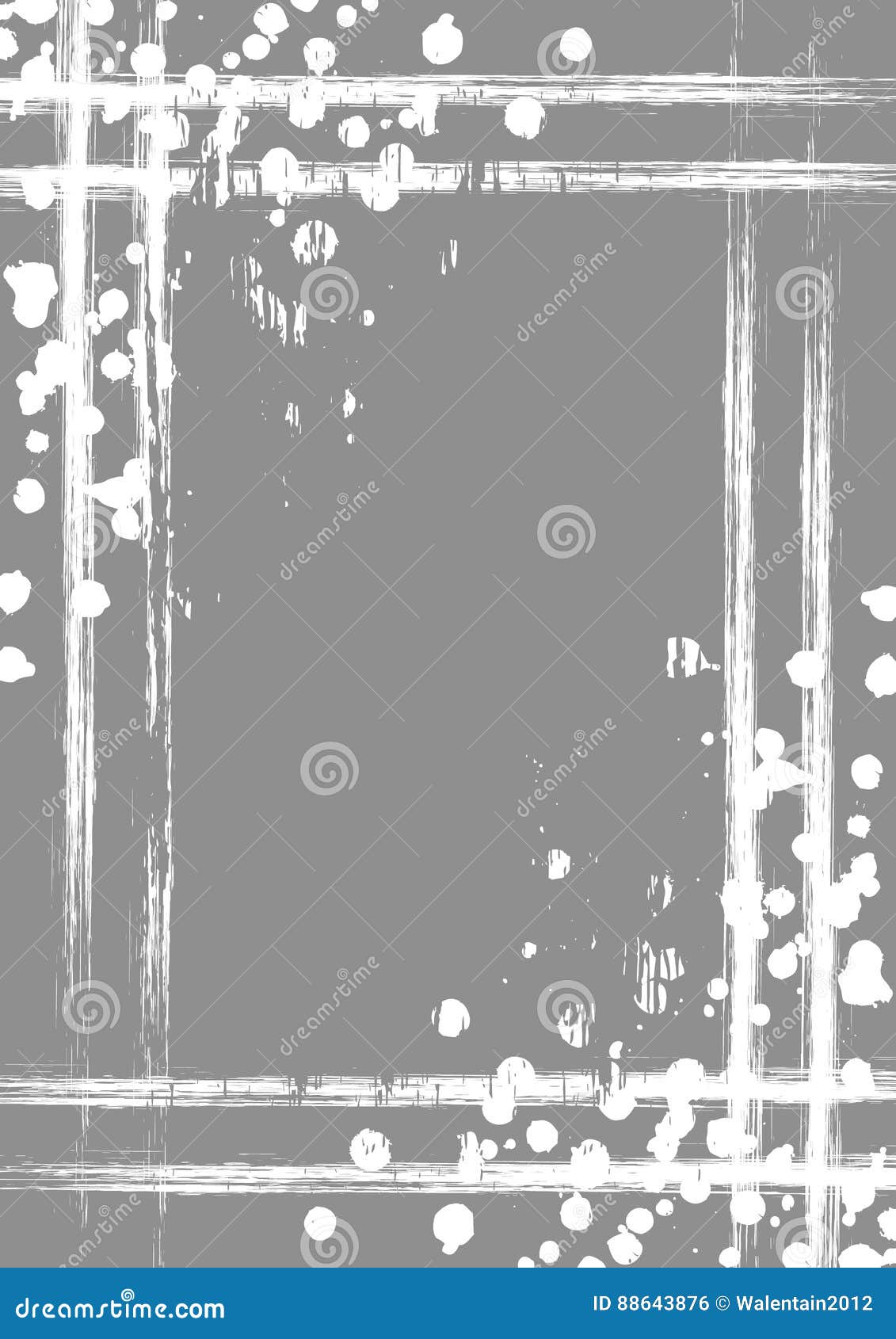 Vector Drawn Background with Frame, Border. Grunge Template with Splash ...