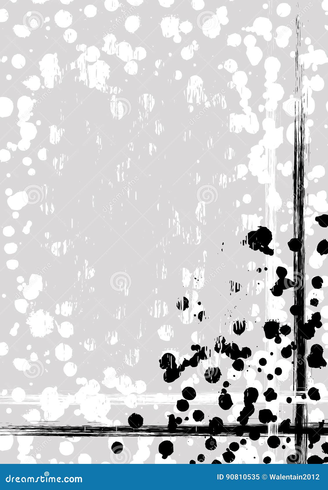 Vector Drawn Background with Frame, Border. Grunge Template with Splash ...
