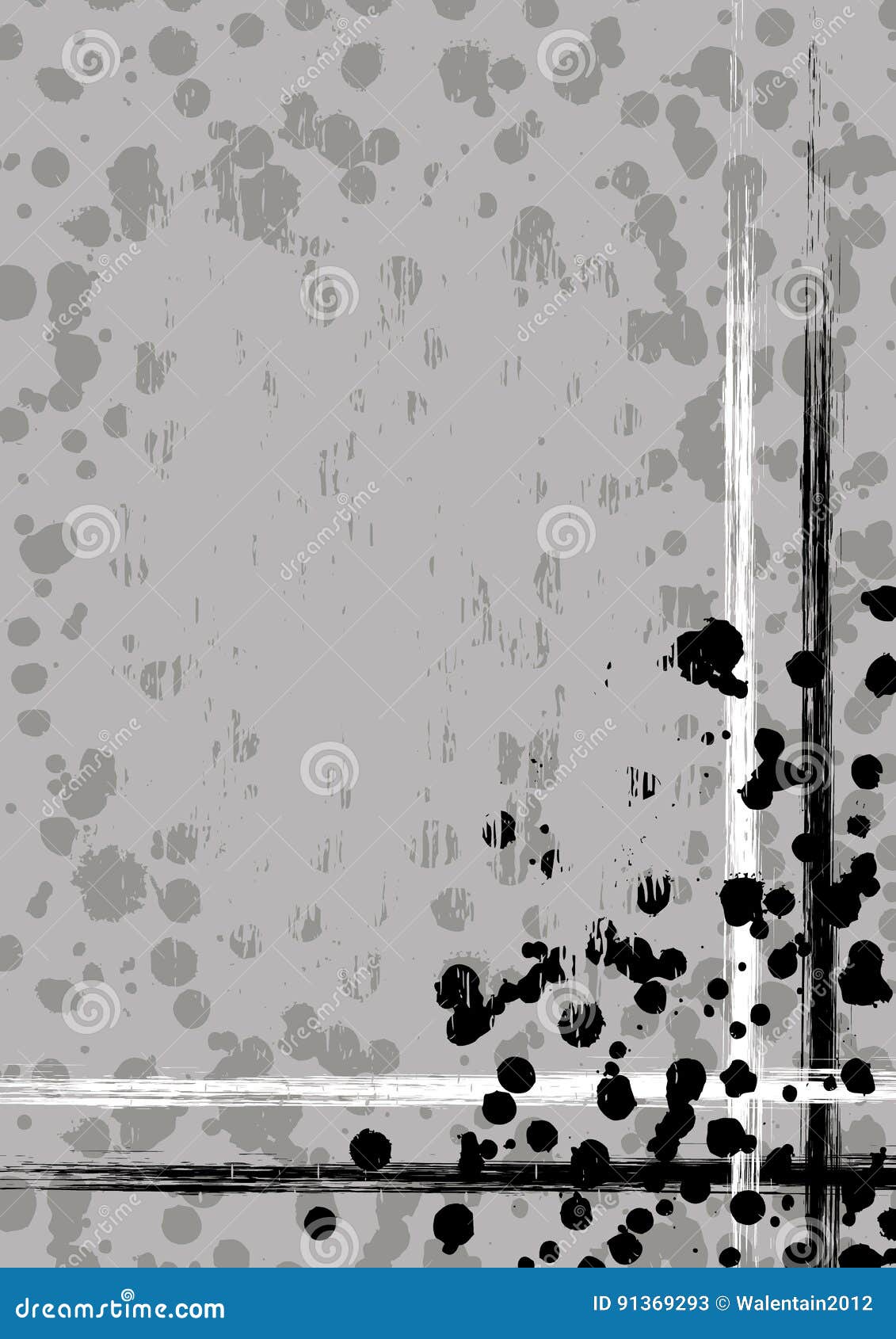 Vector Drawn Background with Frame, Border. Grunge Template with Splash ...