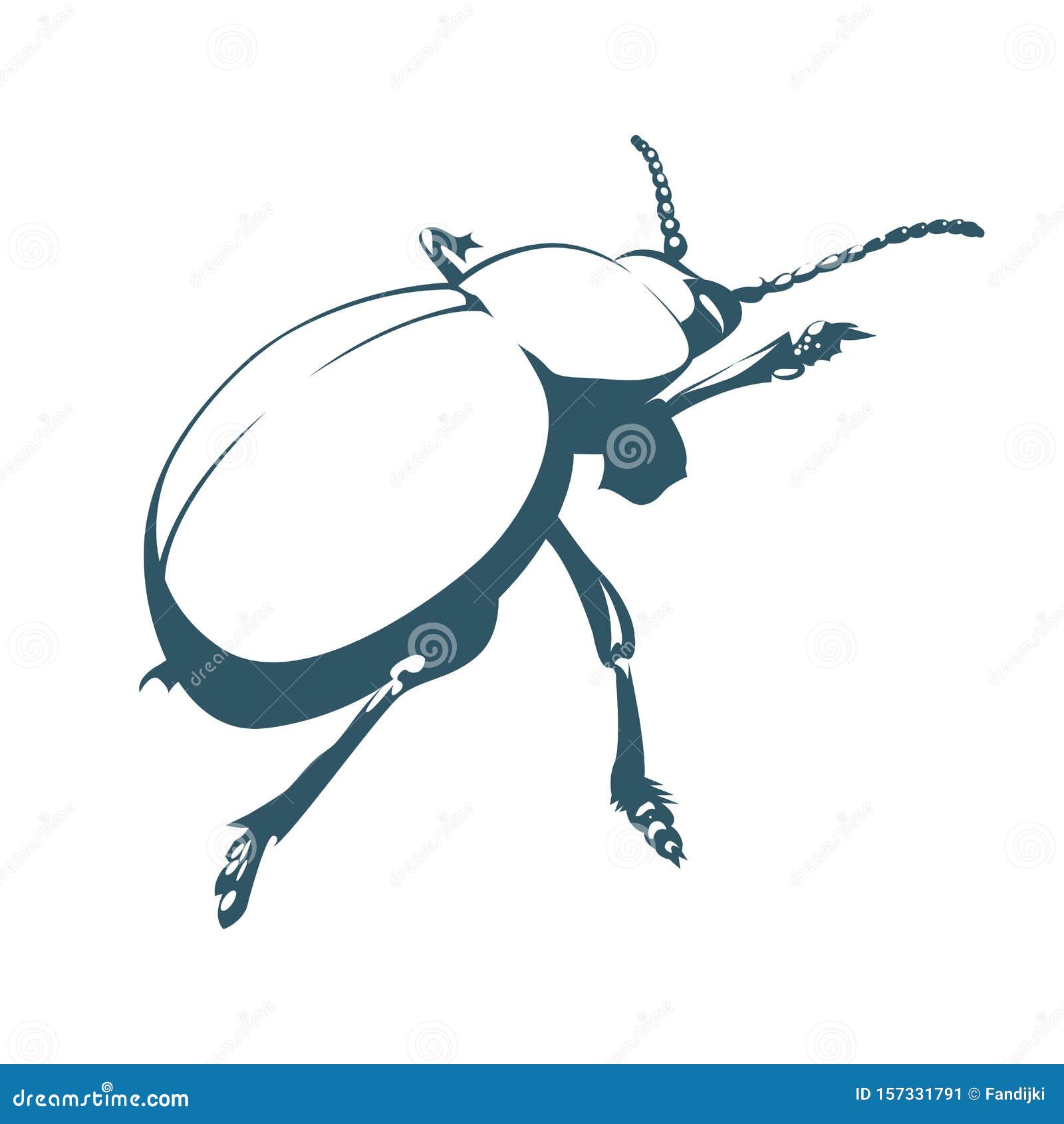 Vector drawn beetle. stock vector. Illustration of blue - 157331791