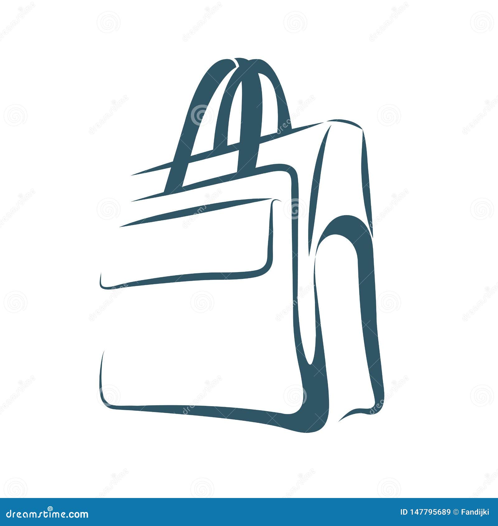 Vector drawn briefcase. stock vector. Illustration of sketch - 147795689