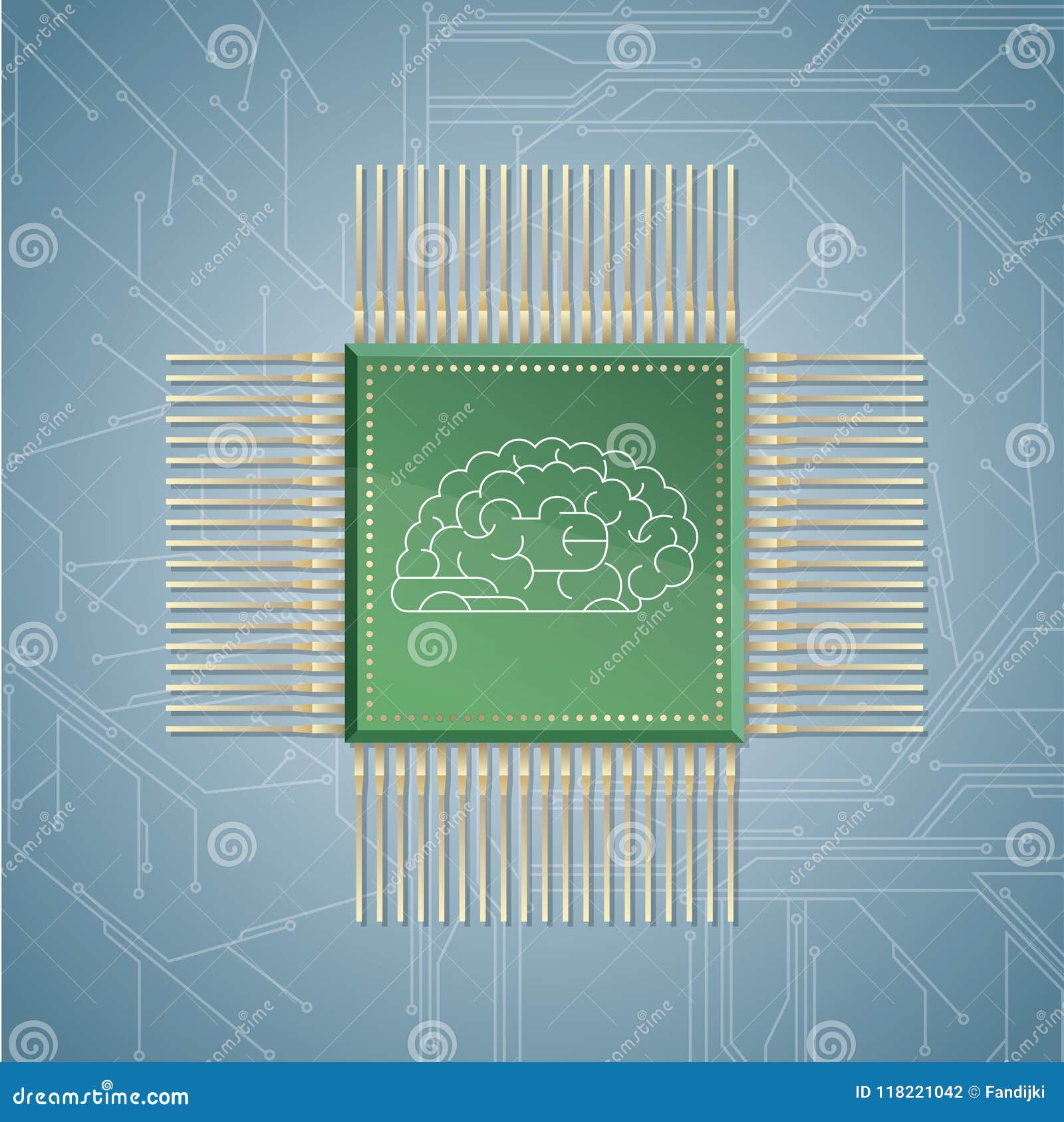 Vector Drawn Computer Processor Stock Vector - Illustration of internet ...