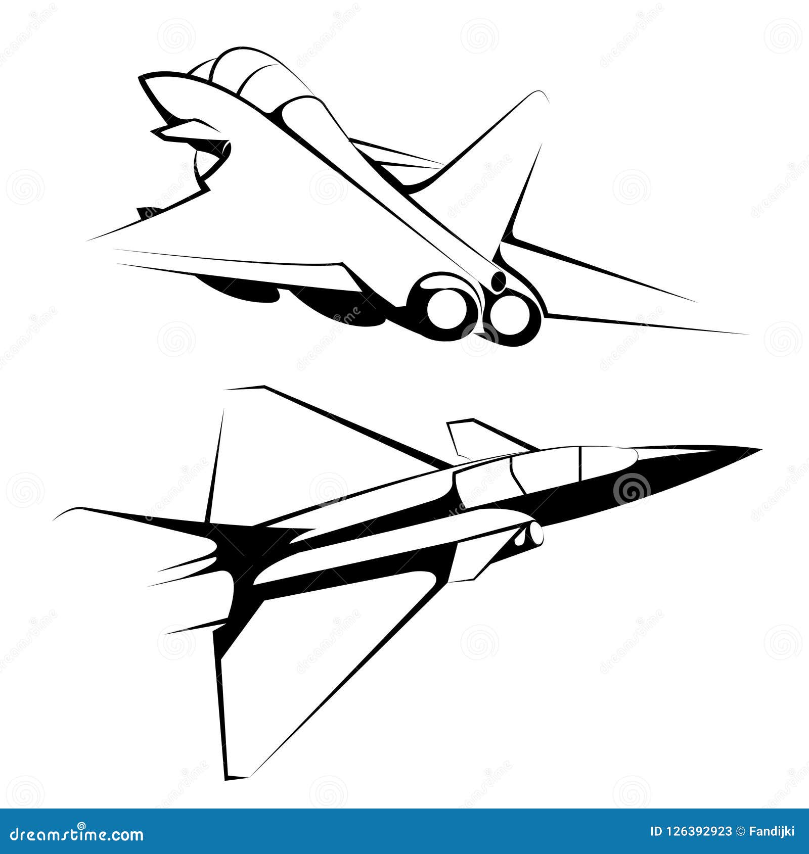 Vector drawn fighter. stock vector. Illustration of abstract - 126392923
