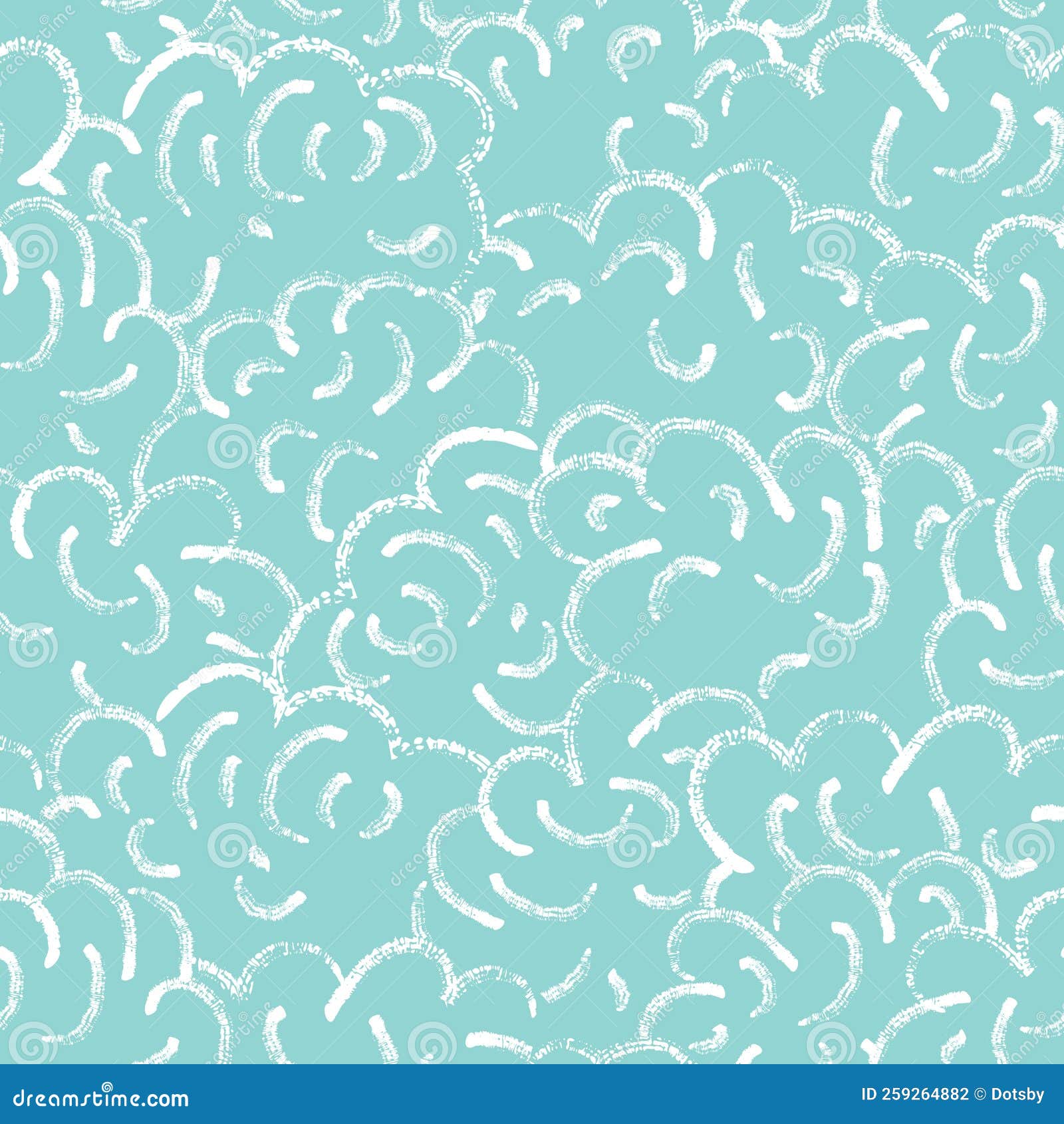 Vector Drawn Foam, Clouds Turquoise Repeat Pattern Stock Vector ...