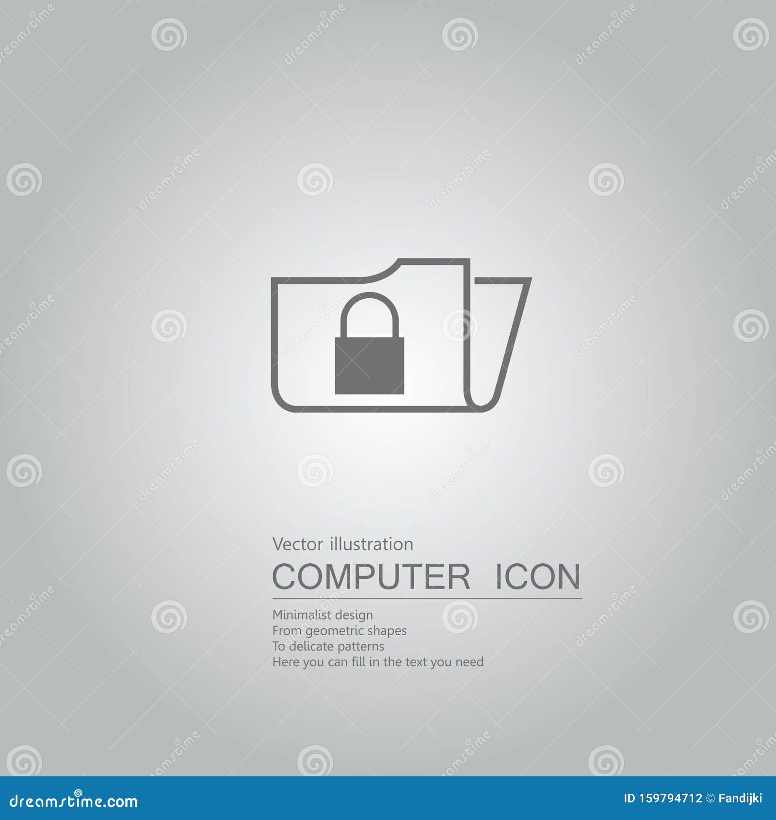 Vector drawn folder icon. stock vector. Illustration of text - 159794712