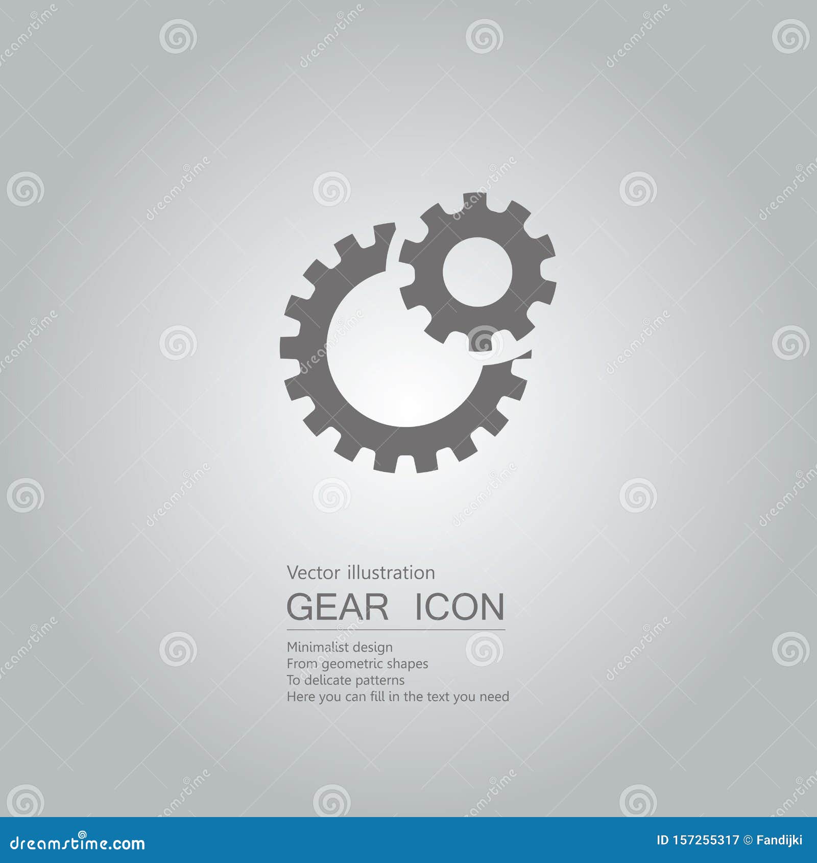 Vector drawn gear icon. stock vector. Illustration of gears - 157255317