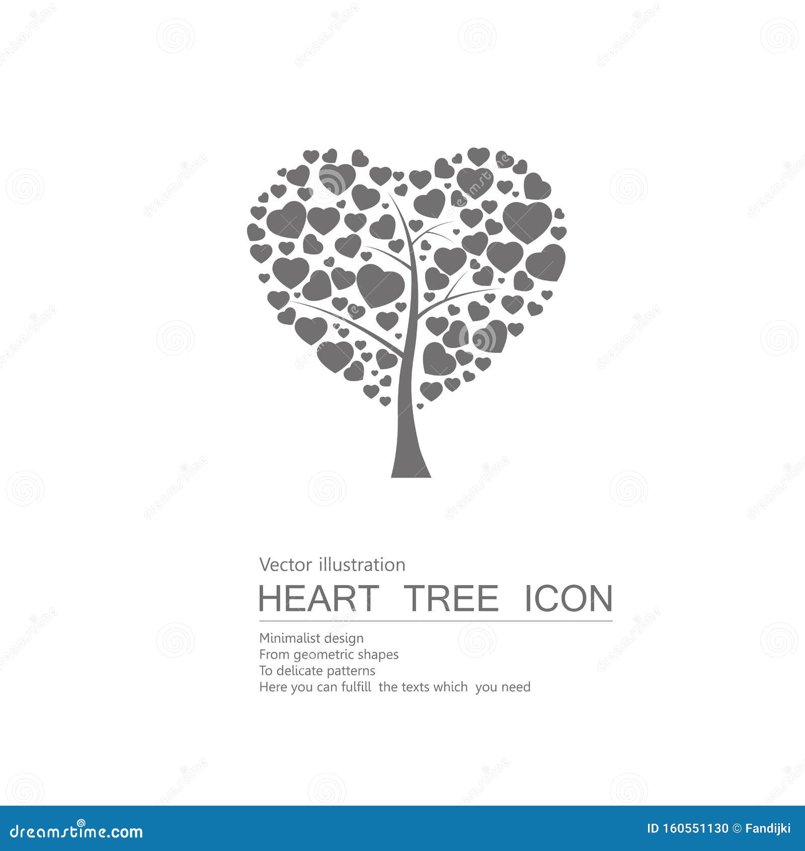 Vector Drawn Heart Shaped Tree. Stock Vector - Illustration of twig ...