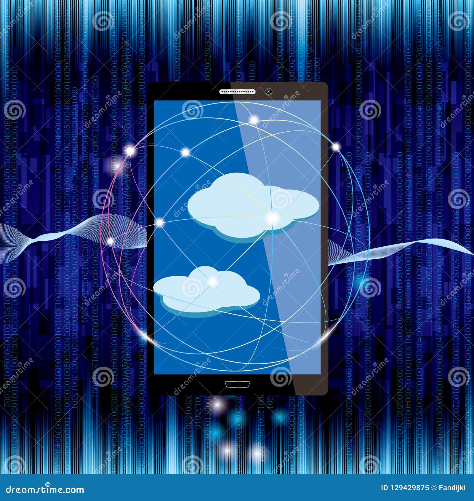 Vector drawn mobile phone. stock vector. Illustration of shared - 129429875