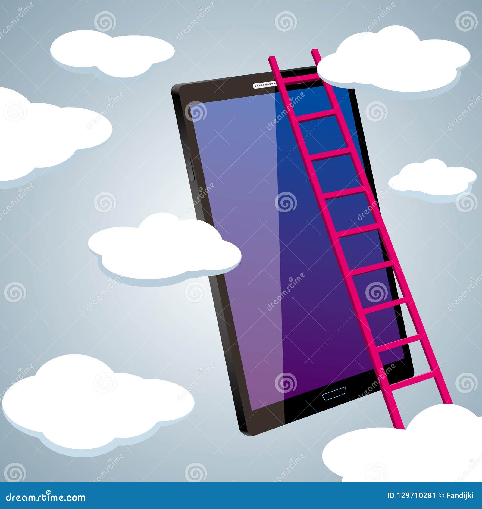 Vector drawn mobile phone. stock vector. Illustration of mobile - 129710281