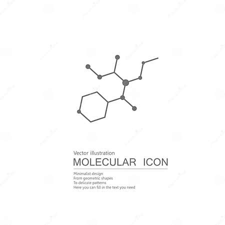Vector Drawn Molecular Structure. Stock Vector - Illustration of design ...