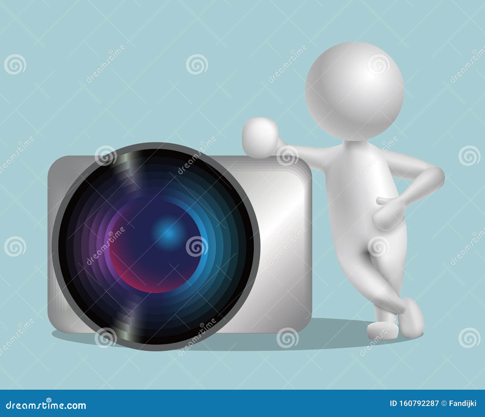 Vector Drawn People Symbol,Rely on the Camera. Stock Vector ...