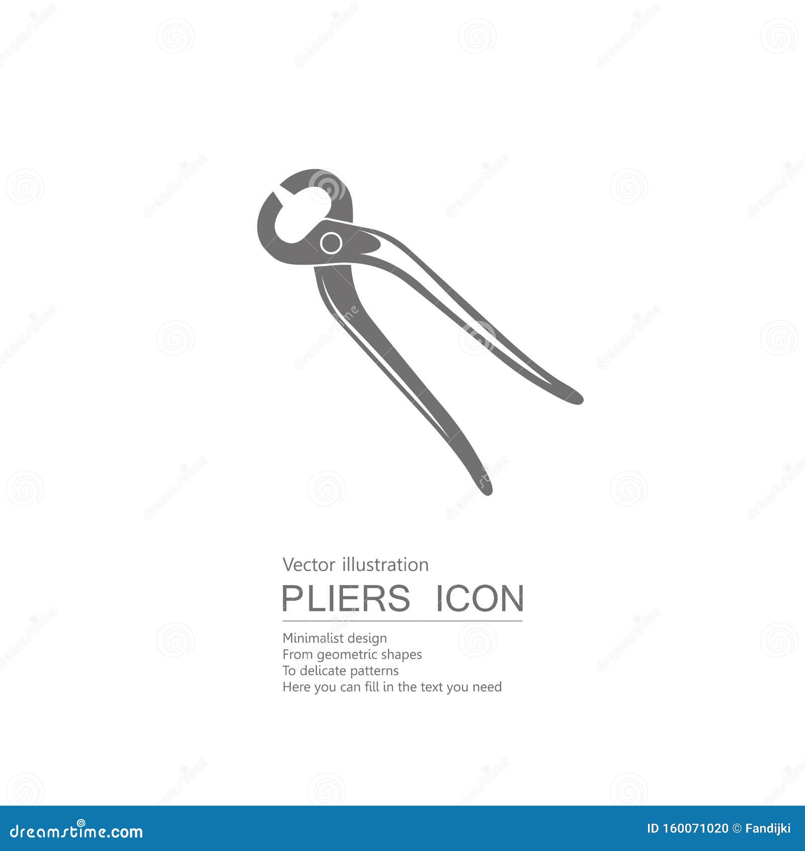 Vector drawn pliers. stock vector. Illustration of cutting - 160071020