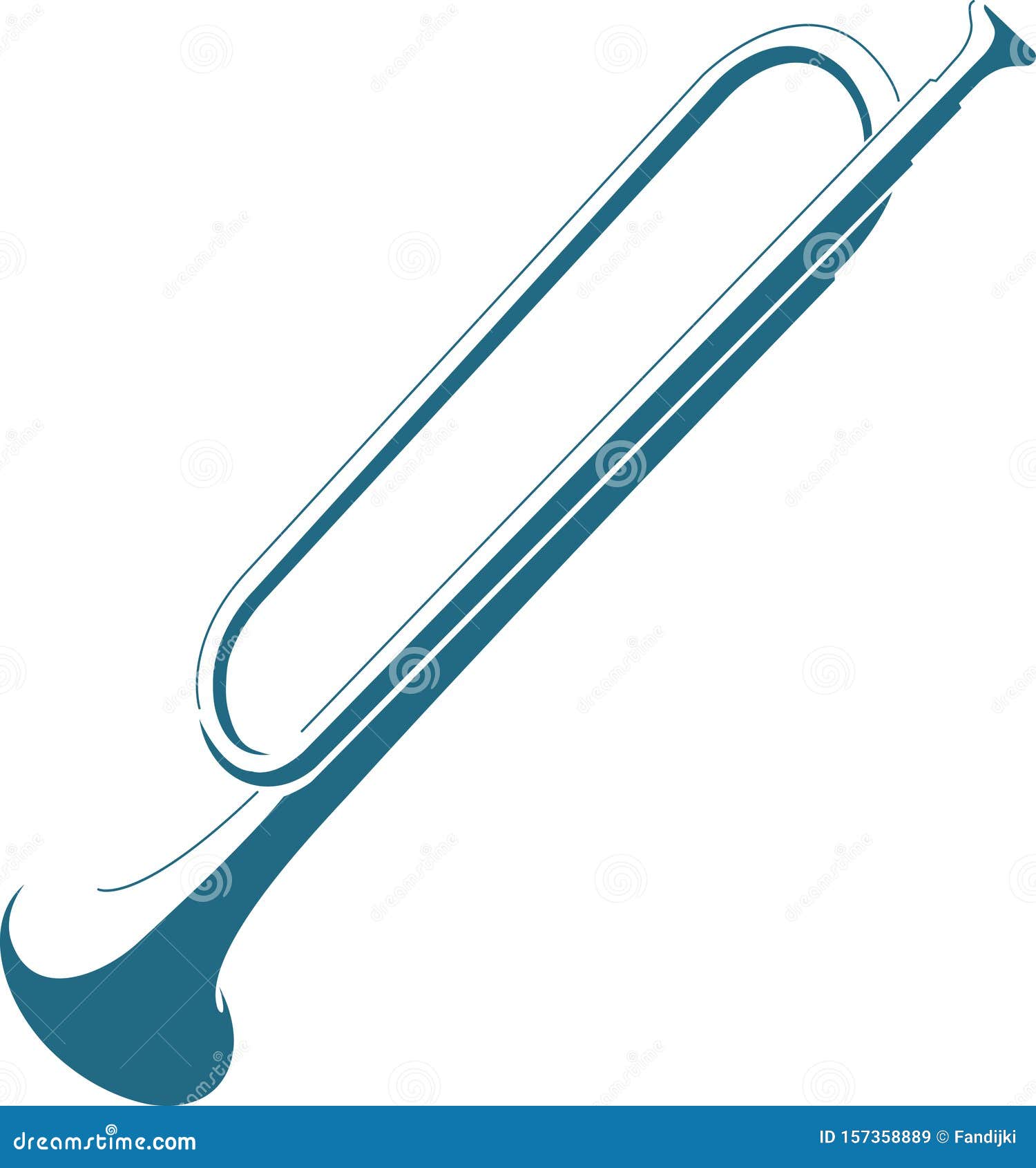 Vector drawn trumpet. stock vector. Illustration of computer - 157358889