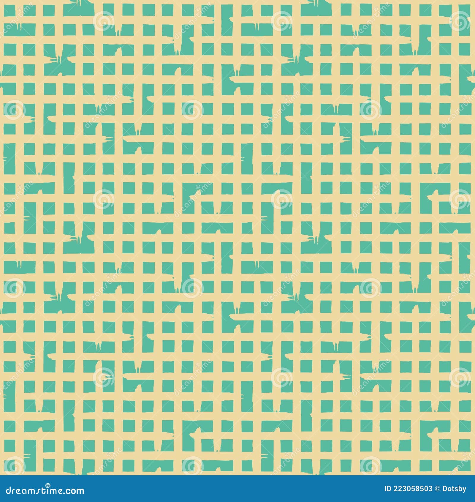 Vector Drawn Yellow Green Grid Net Repeat Pattern Stock Vector ...