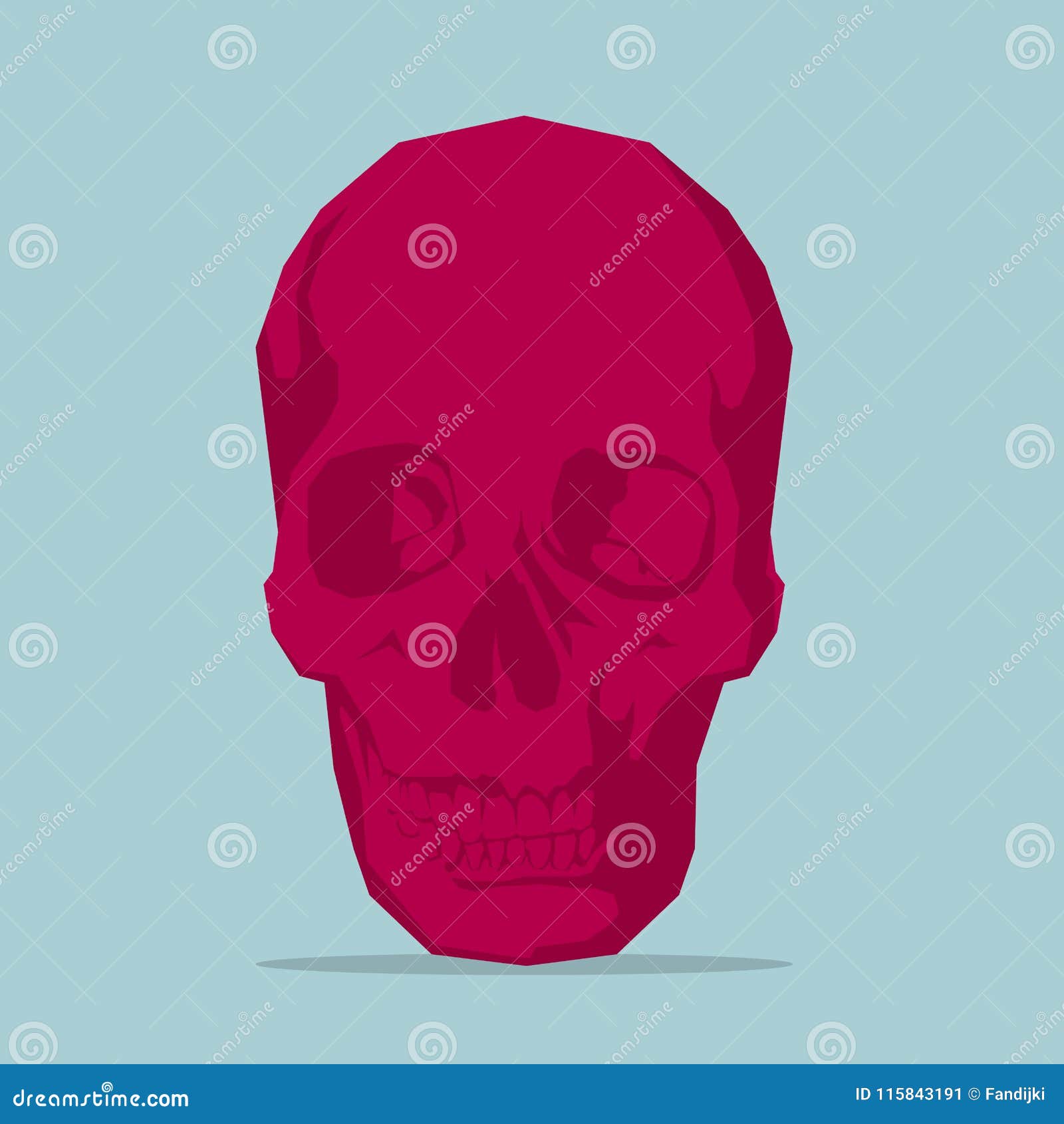 Vector Drawning Skull, Background Is Blue. | CartoonDealer.com #115843191