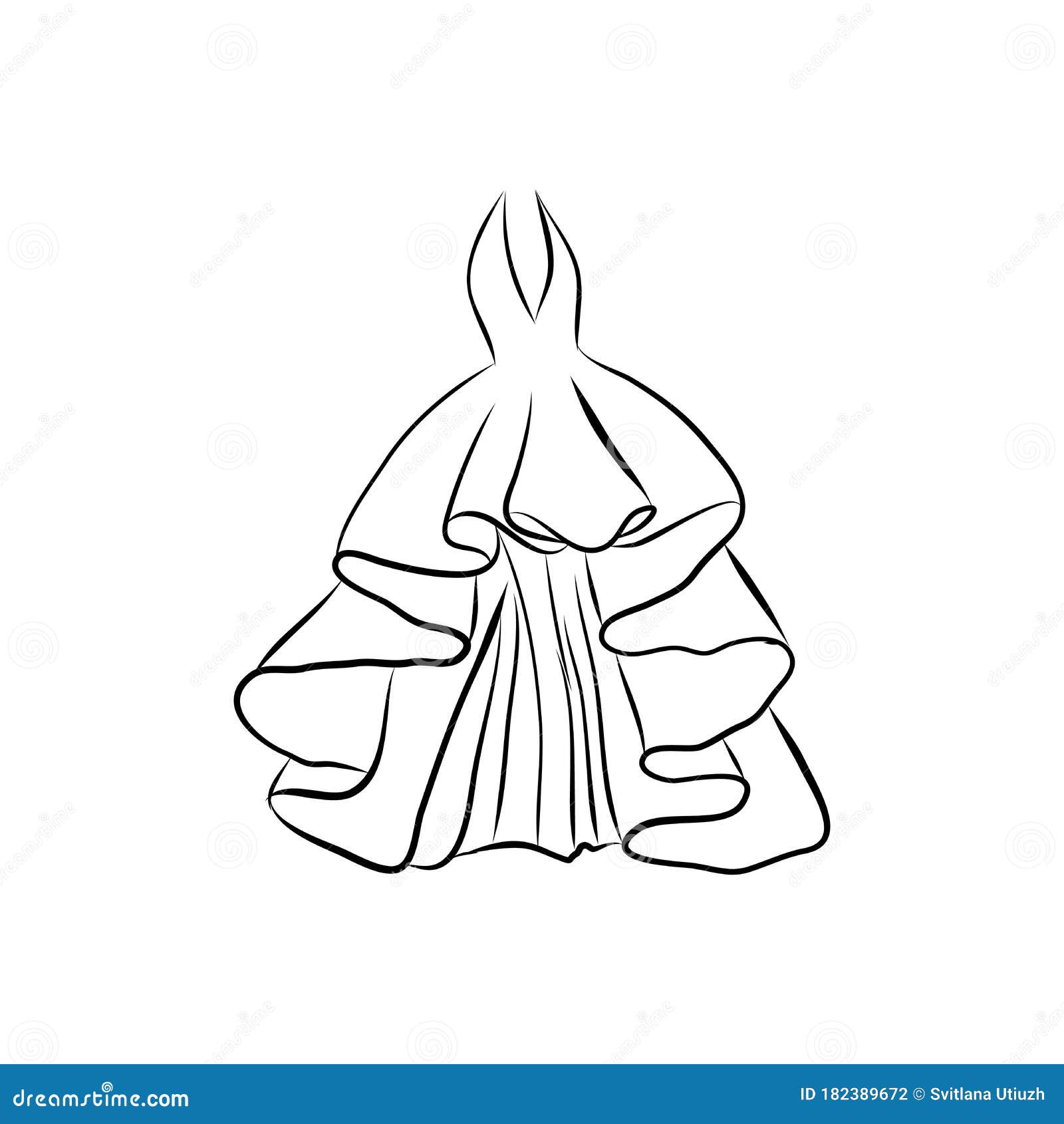 Vector Dress Drawing. Hand Drawn Clothes Sketch Stock Vector ...