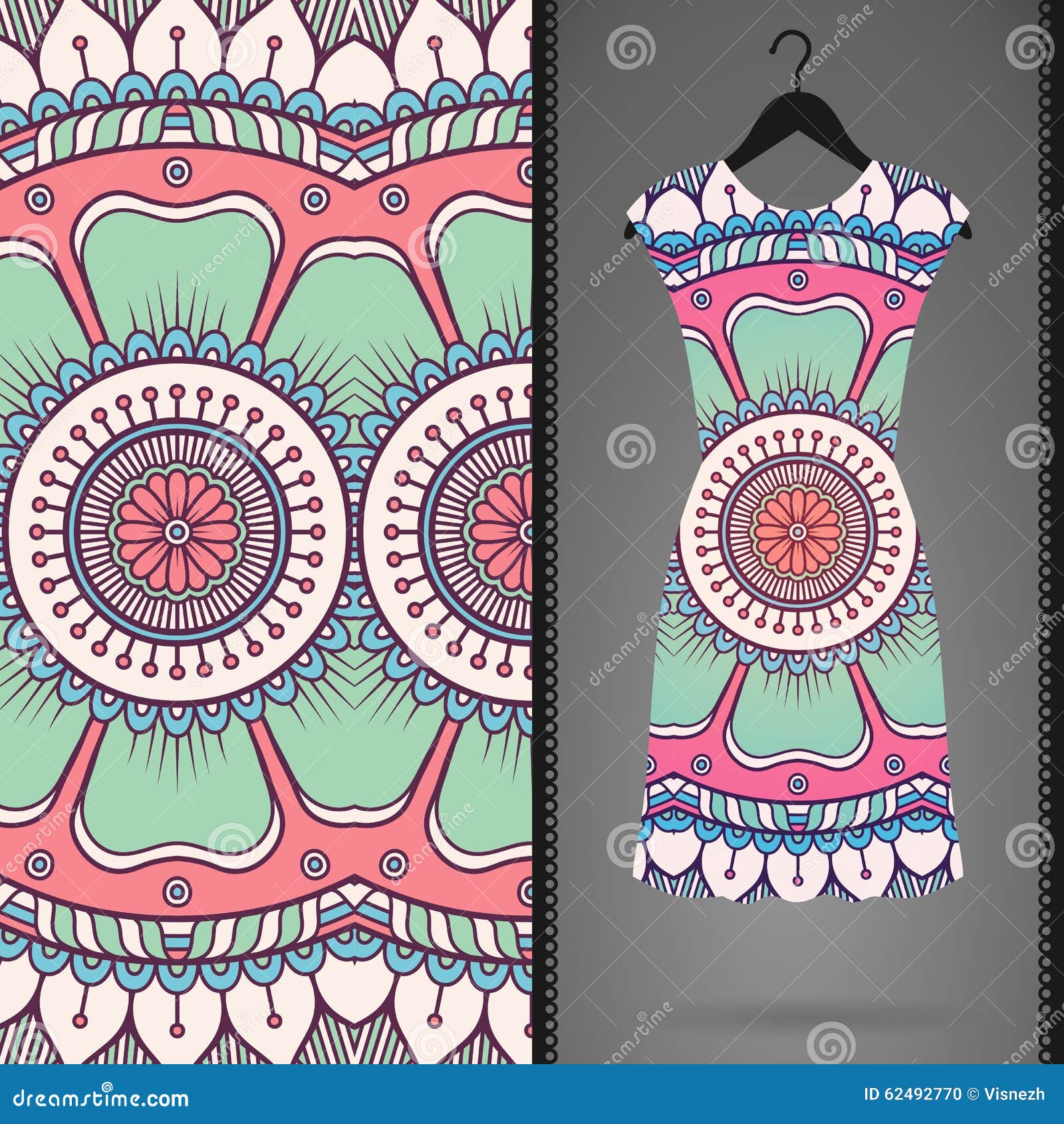 Vector Dress with Seamless Pattern Stock Vector - Illustration of ...