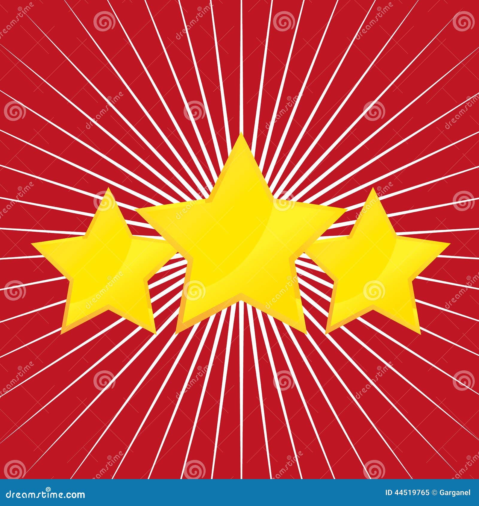 Vector Drie Gouden Sterren Op Rode En Witte Achtergrond Vector ...