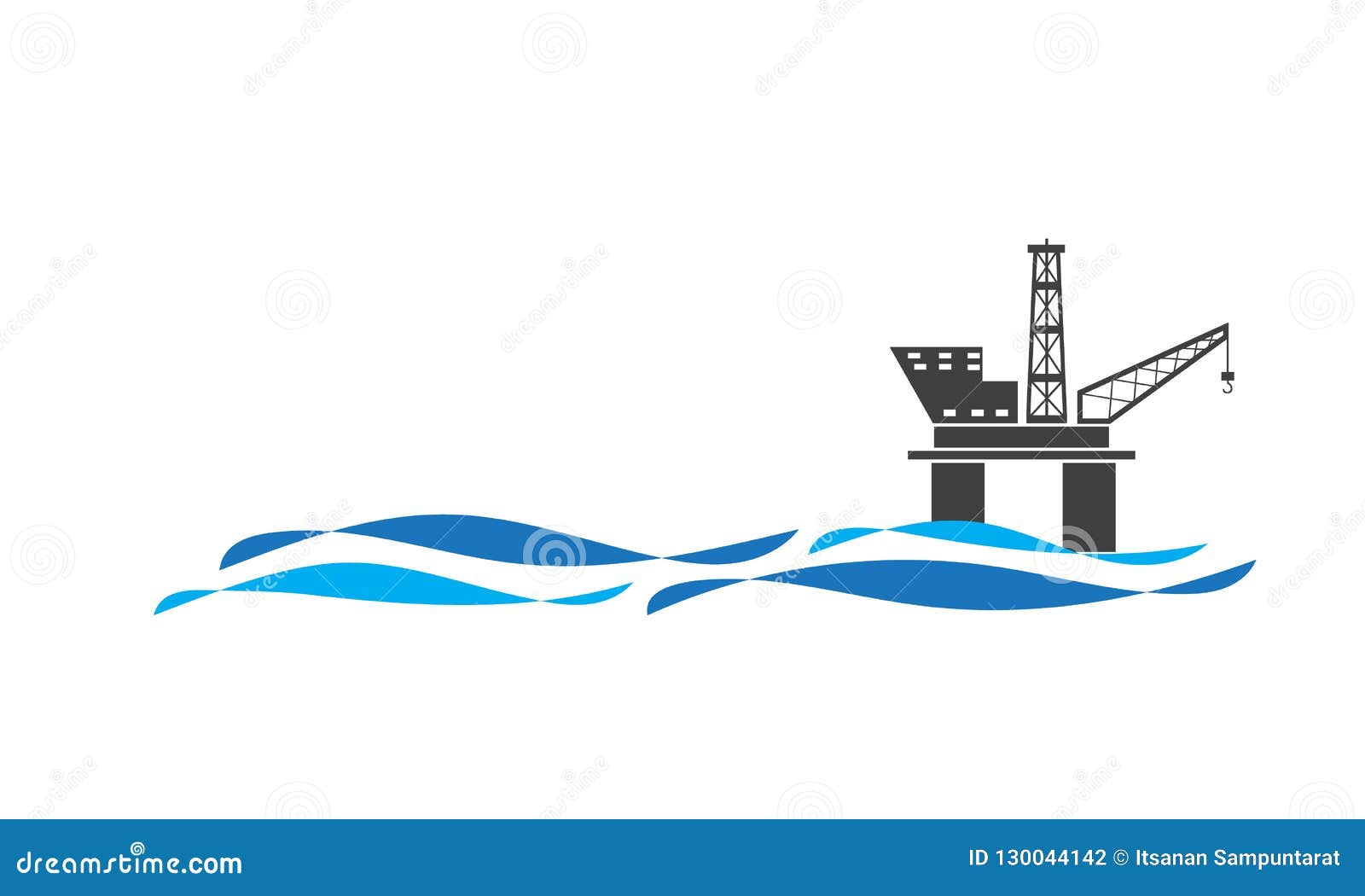 Vector of Drilling Platform Stock Vector - Illustration of ocean ...