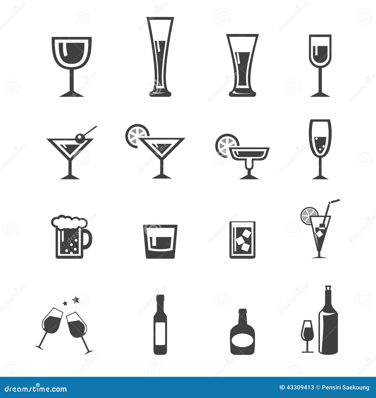 Vector. drink icon set stock vector. Illustration of graphic - 43309413