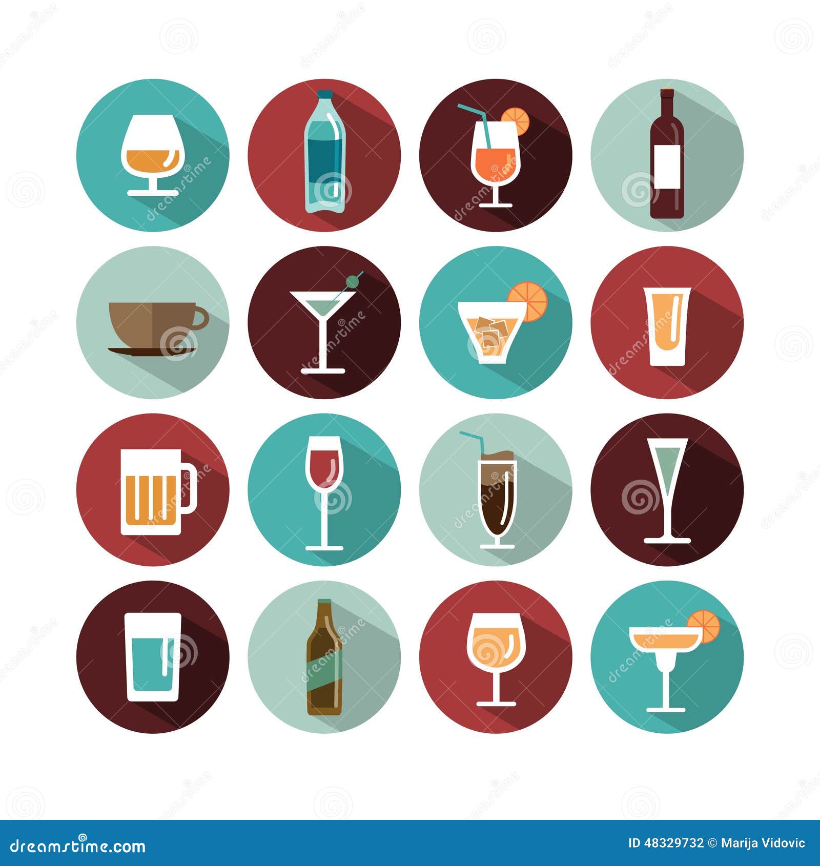 Vector drinks icons stock vector. Illustration of glass - 48329732