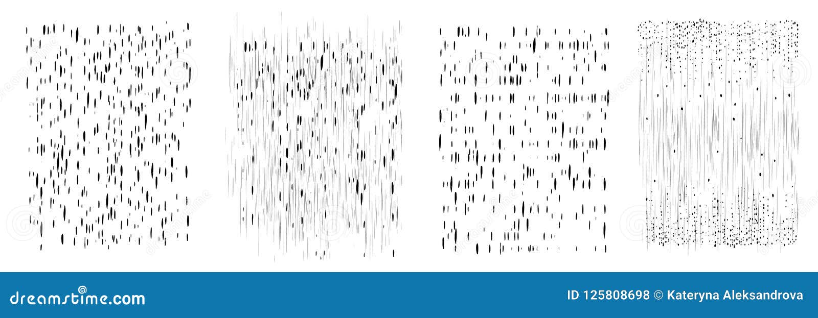 Vector Drips And Dots Of Black Ink. Vertical Lines, Drops And Splashes ...