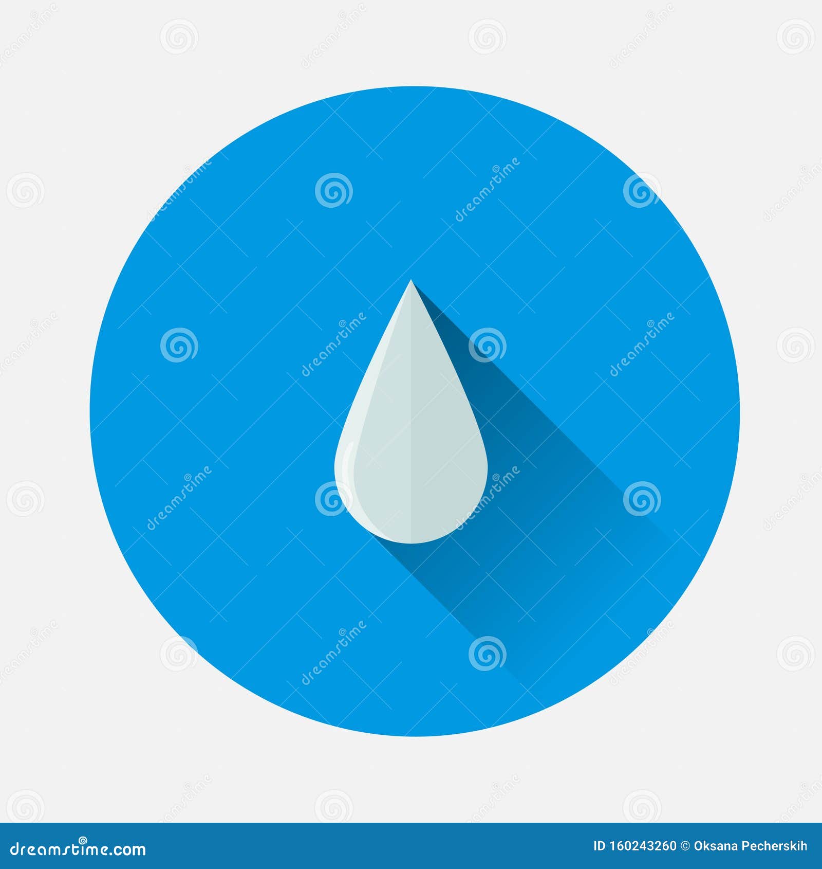 Vector Drop Icon. Flat Image Drop on Blue Background Stock Vector ...