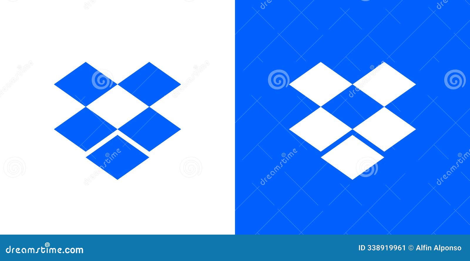 Vector Dropbox Icon Symbol Blue and White Stock Vector - Illustration ...