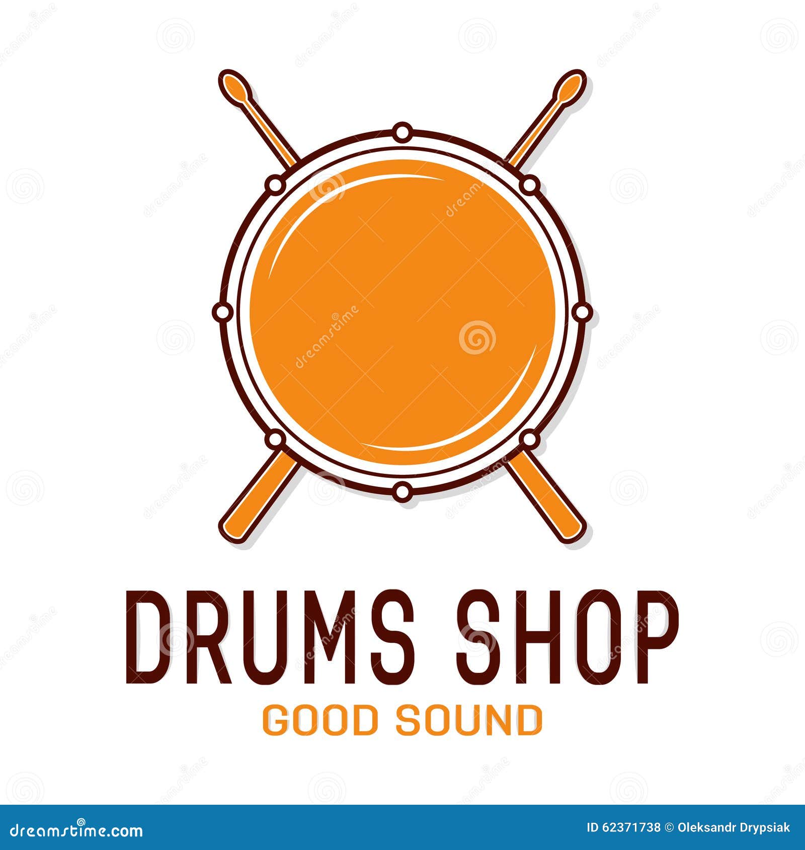 Vector Drum Icon with Sticks. Drum School Logo Stock Vector ...