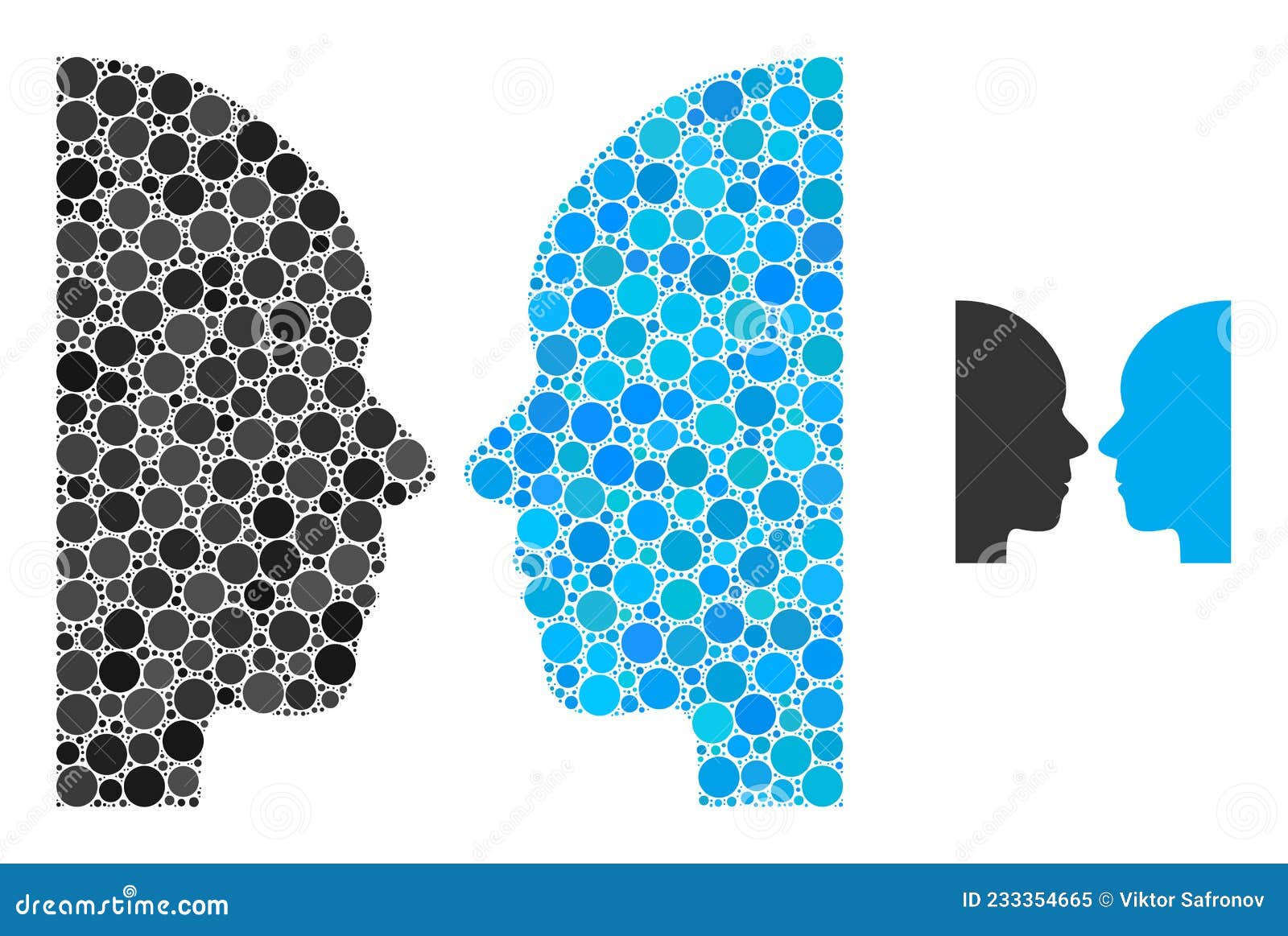 Vector Dual Faces Composition of Small Circles Stock Vector ...