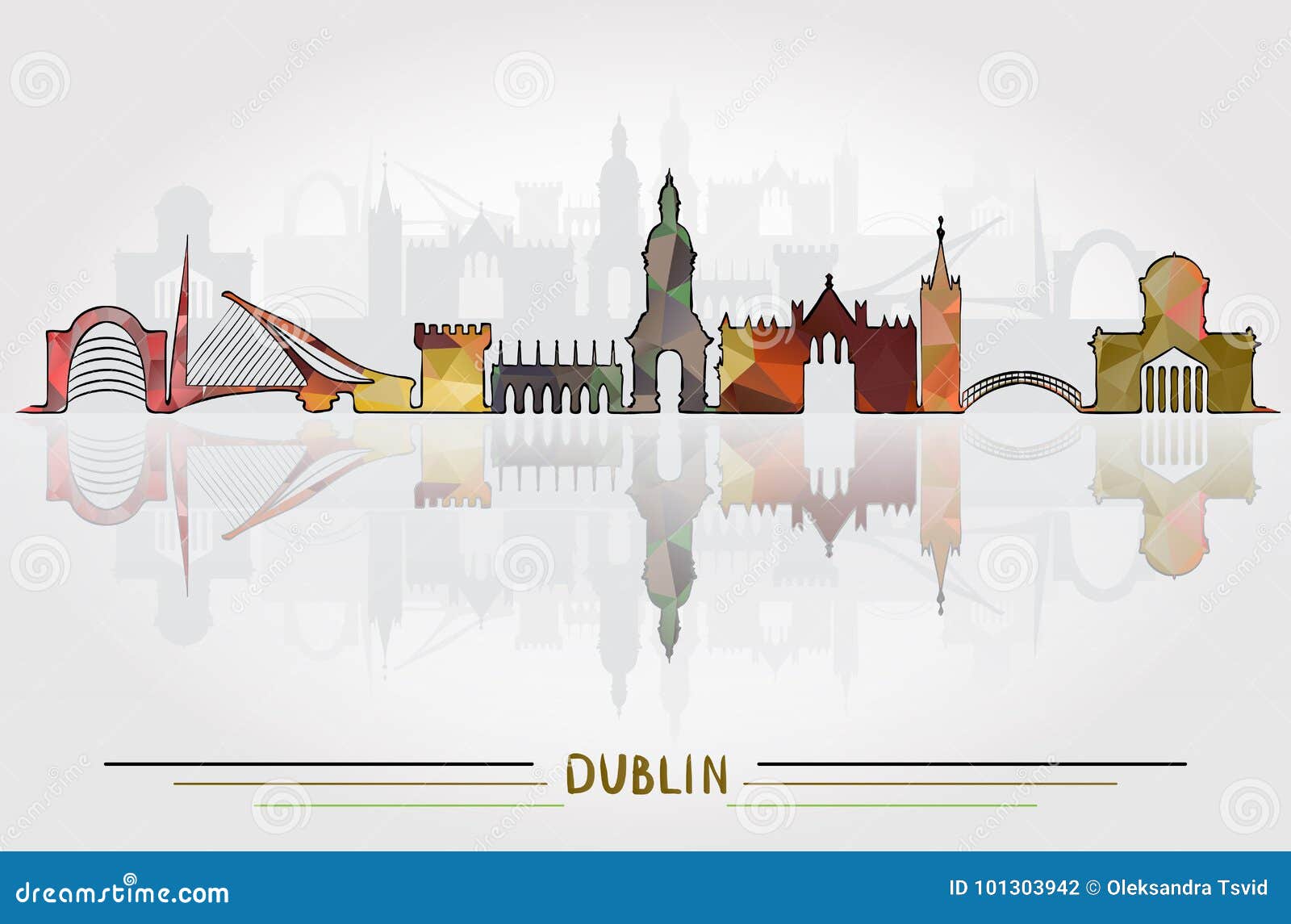 Vector Dublin City Background Stock Vector - Illustration of ...